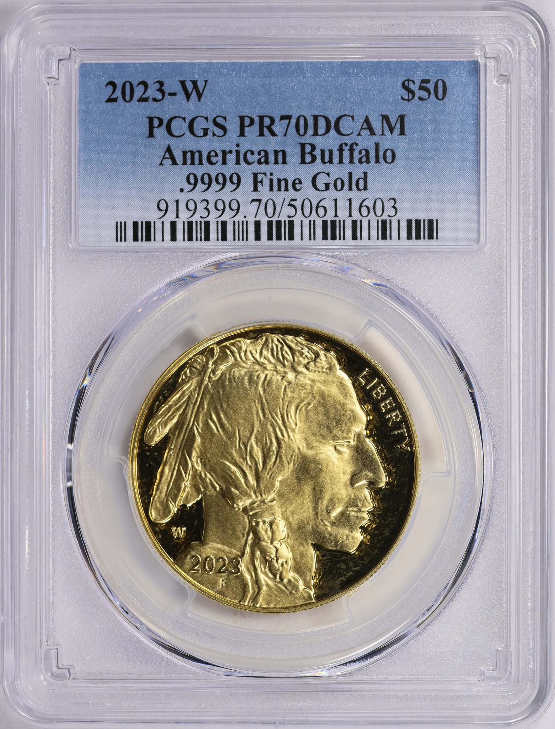2023-W $50 One-Ounce Gold American Buffalo PCGS Proof-70 DCAM (Item 1730013) | GreatCollections ...