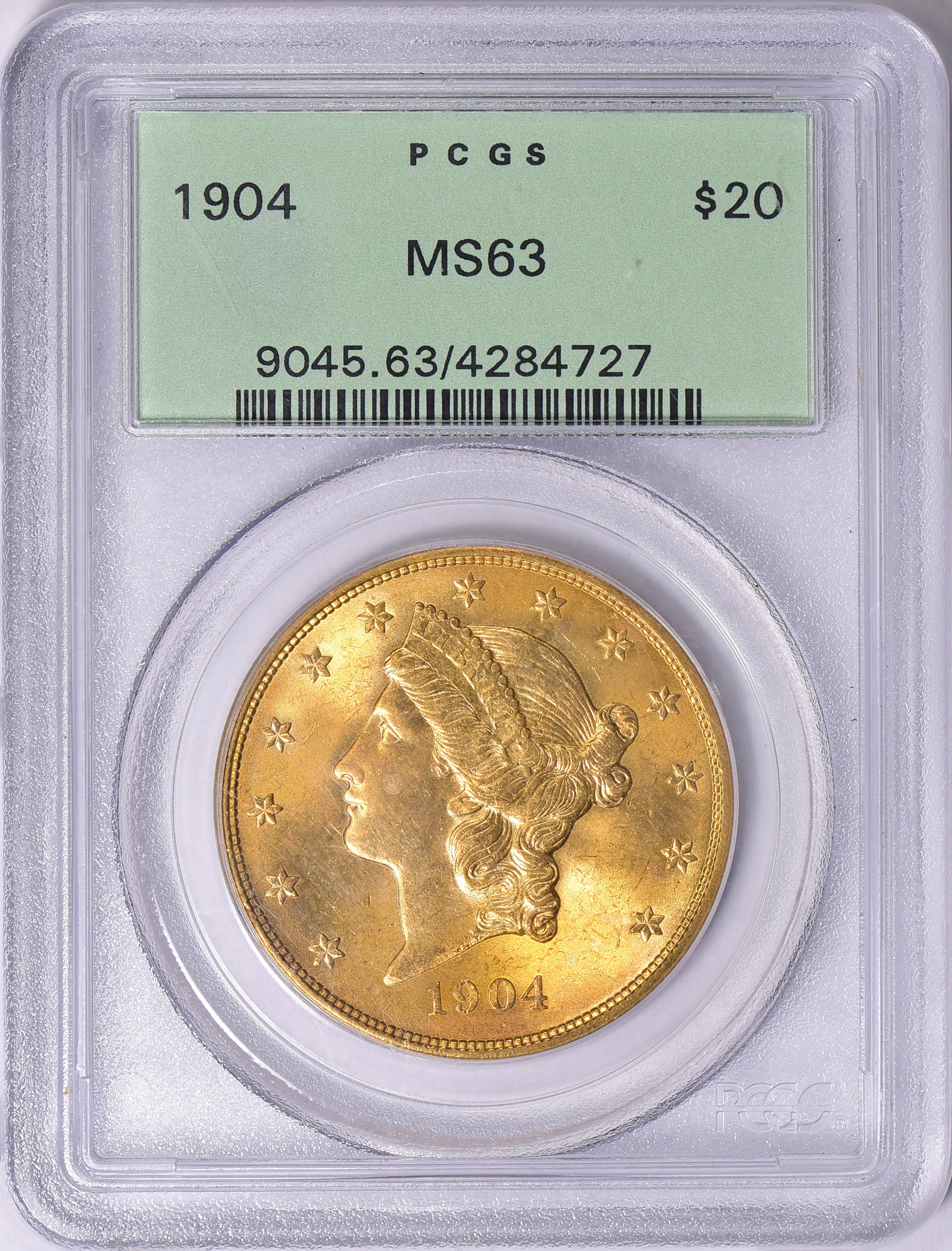 1904 Liberty Gold Double Eagle PCGS MS-63 OGH (Item 1730045) | GreatCollections Coin Auctions