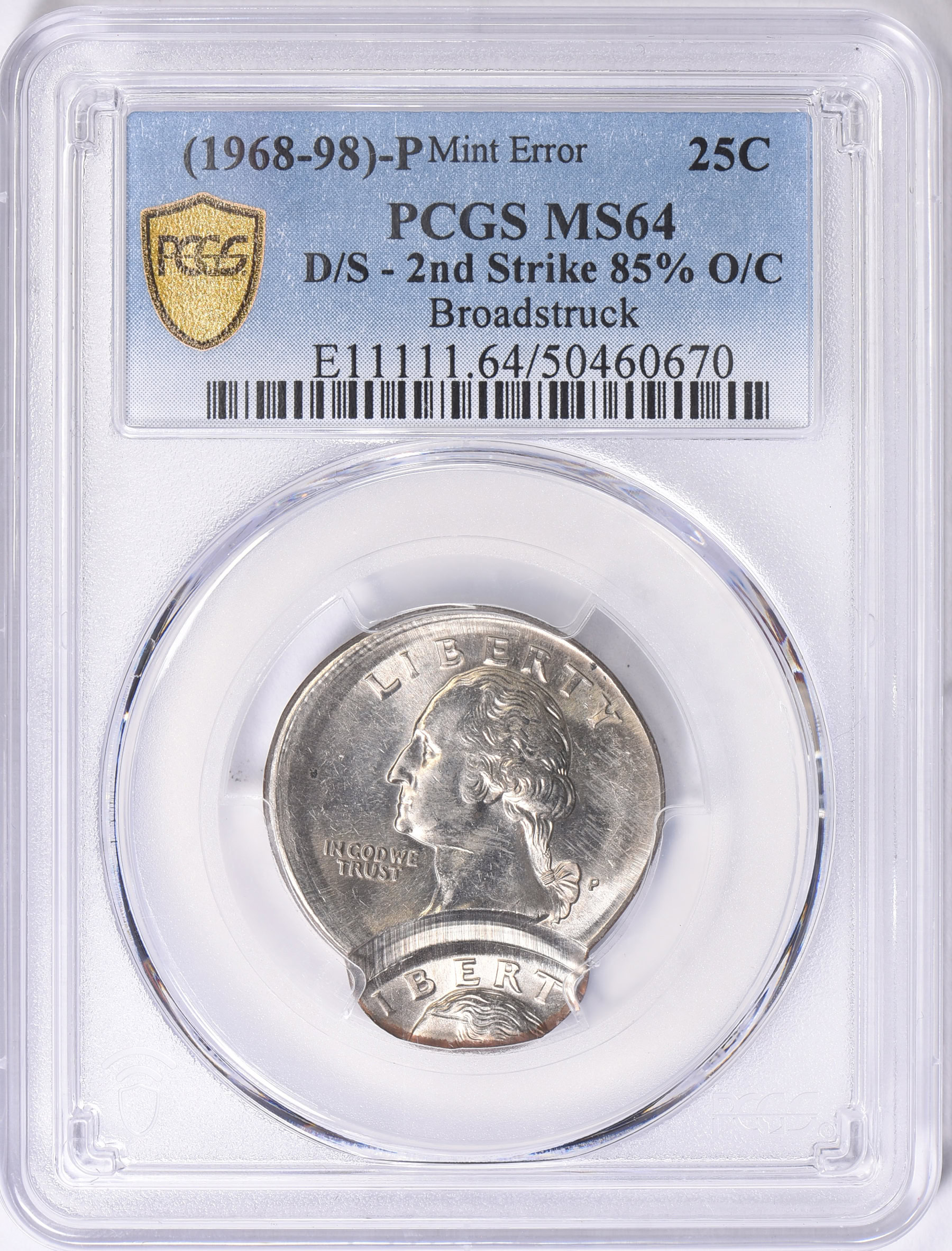 Mint Error (1968-98)-P Washington Quarter D/S - 2nd Strike 85% Off ...