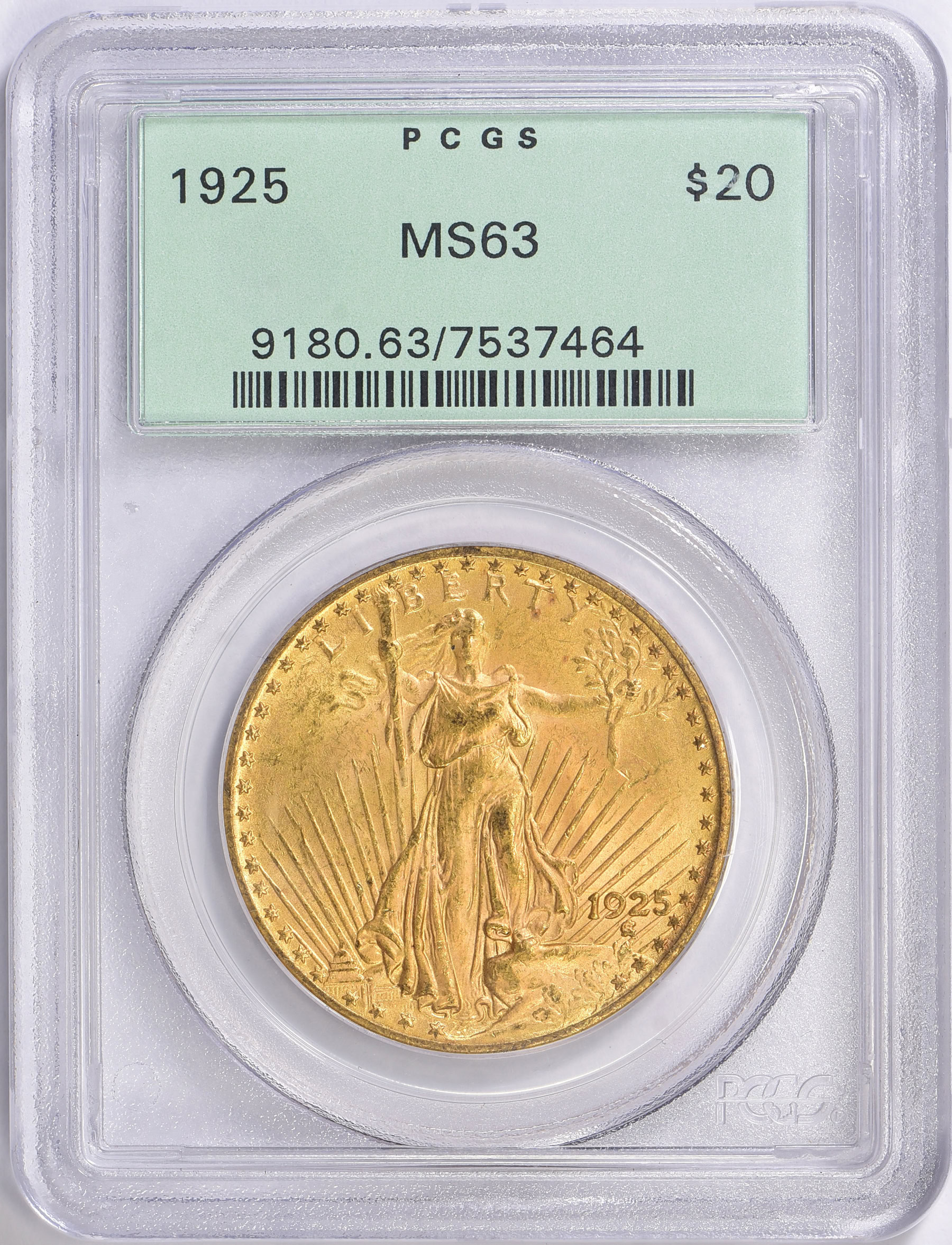1925 Saint-Gaudens Gold Double Eagle PCGS MS-63 OGH (Item 1730063) | GreatCollections Coin Auctions