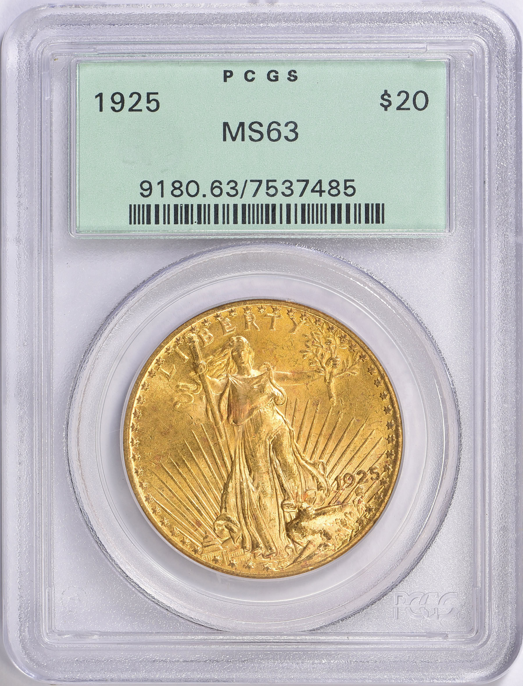 1925 Saint-Gaudens Gold Double Eagle PCGS MS-63 OGH (Item 1730065) | GreatCollections Coin Auctions