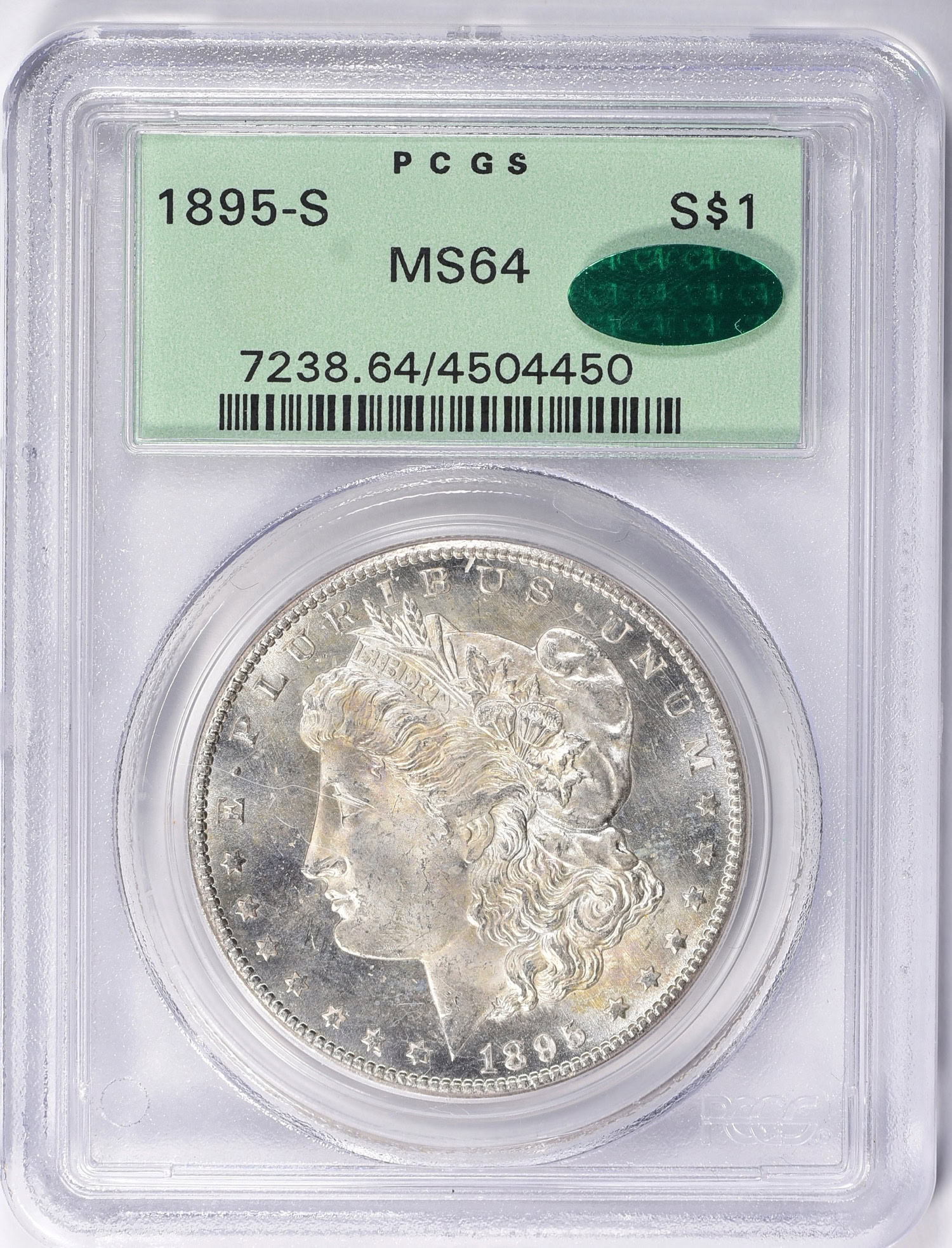 1895-S Morgan Silver Dollar PCGS MS-64 (CAC Green) OGH (Item 1730139) | GreatCollections Coin ...