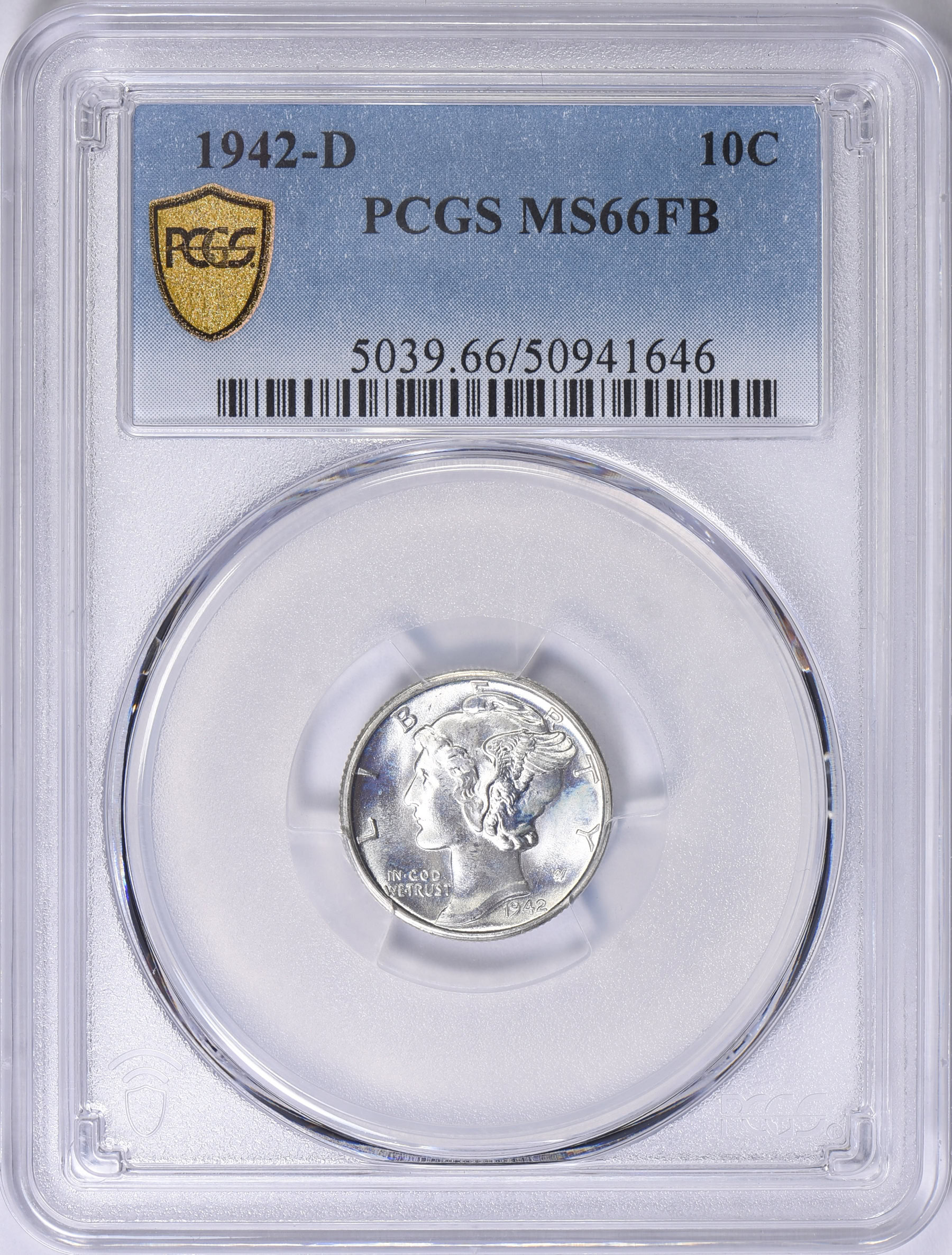 1942-D Mercury Dime PCGS MS-66 FB (Item 1730188) | GreatCollections Coin Auctions