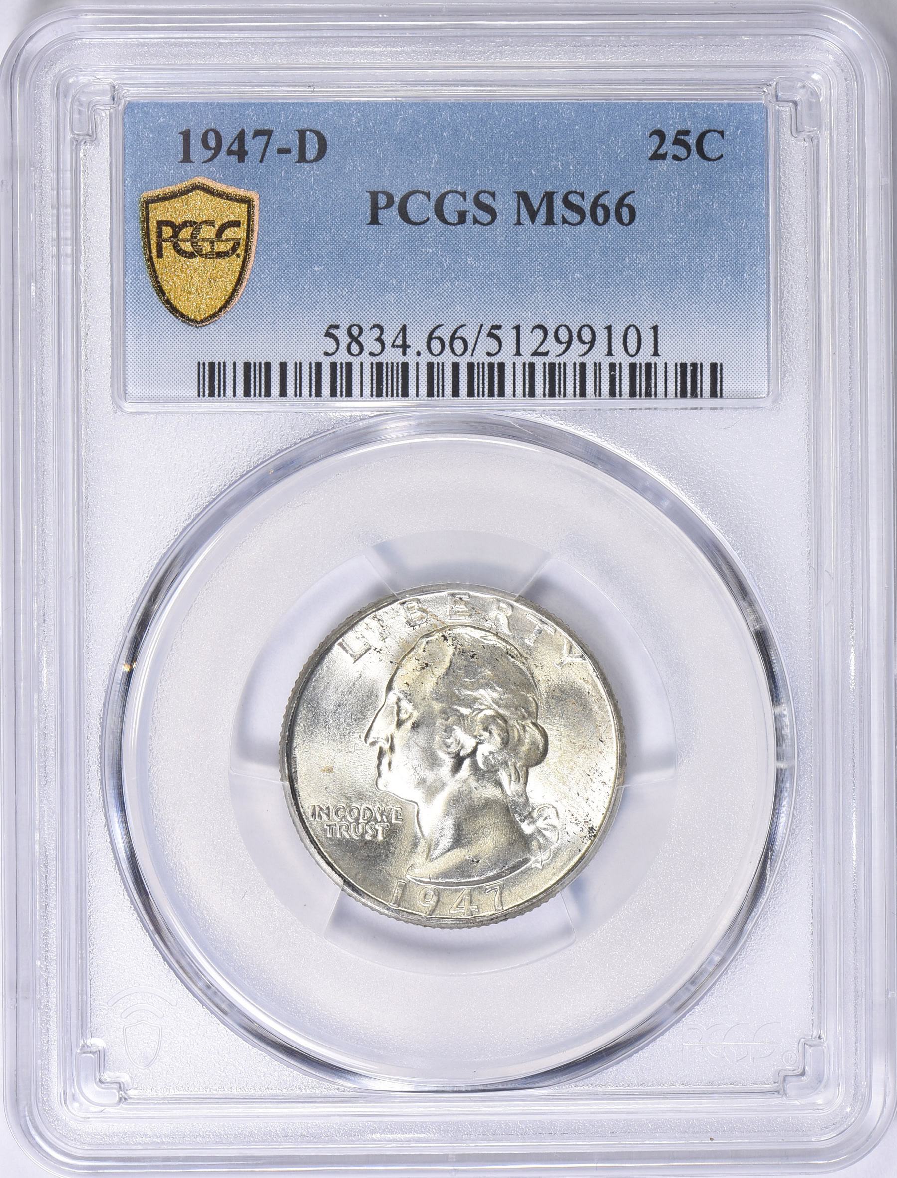 1947-D Washington Quarter PCGS MS-66 (Item 1730200) | GreatCollections Coin Auctions