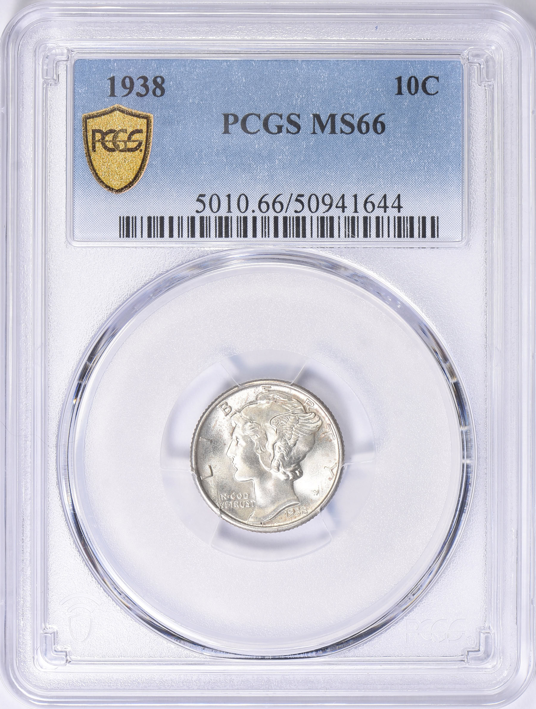 1938 Mercury Dime PCGS MS-66 (Item 1730214) | GreatCollections Coin Auctions