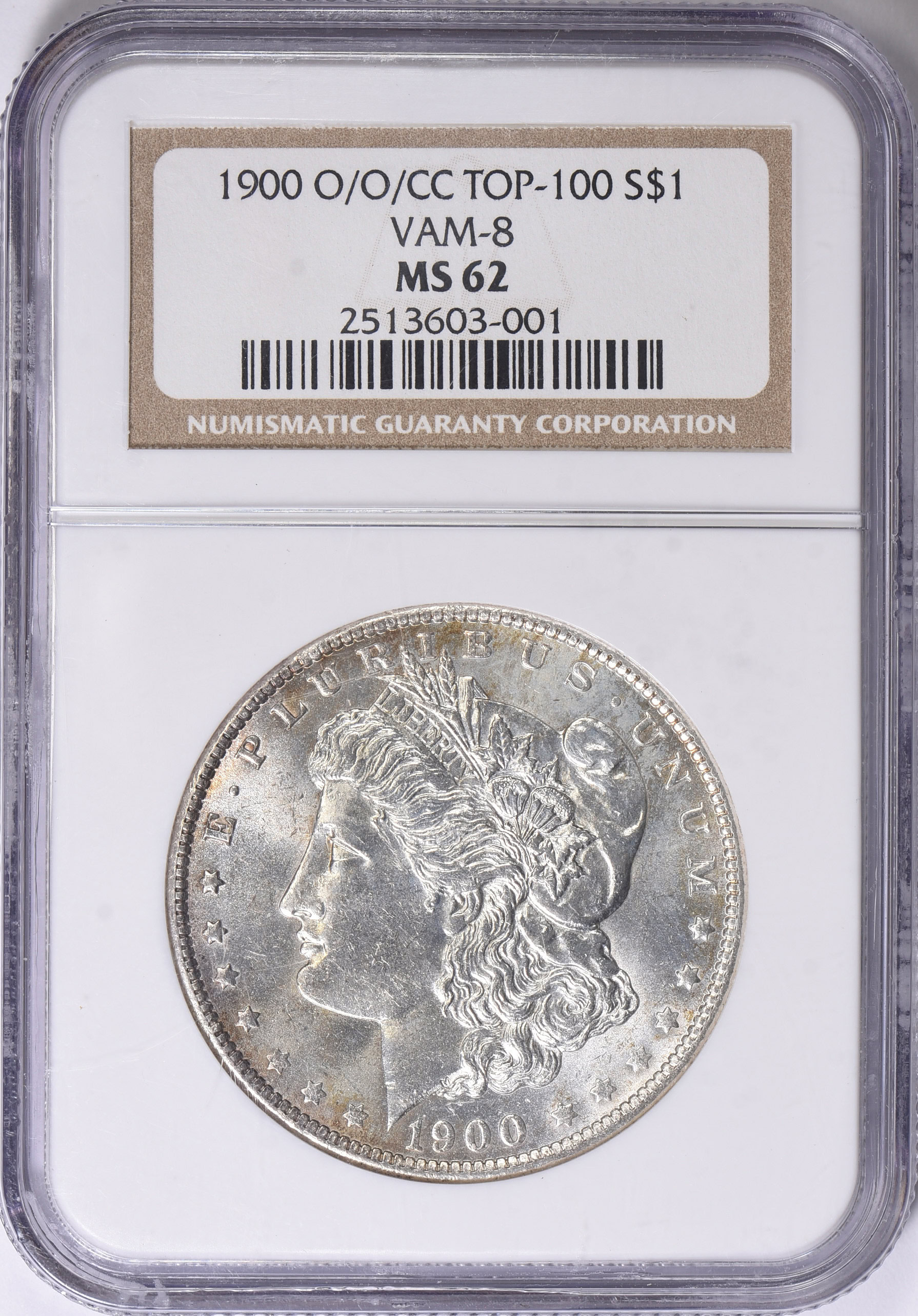 1900-O/O/CC Morgan Silver Dollar VAM-8 Top 100 NGC MS-62 (Item 1730282) | GreatCollections Coin ...