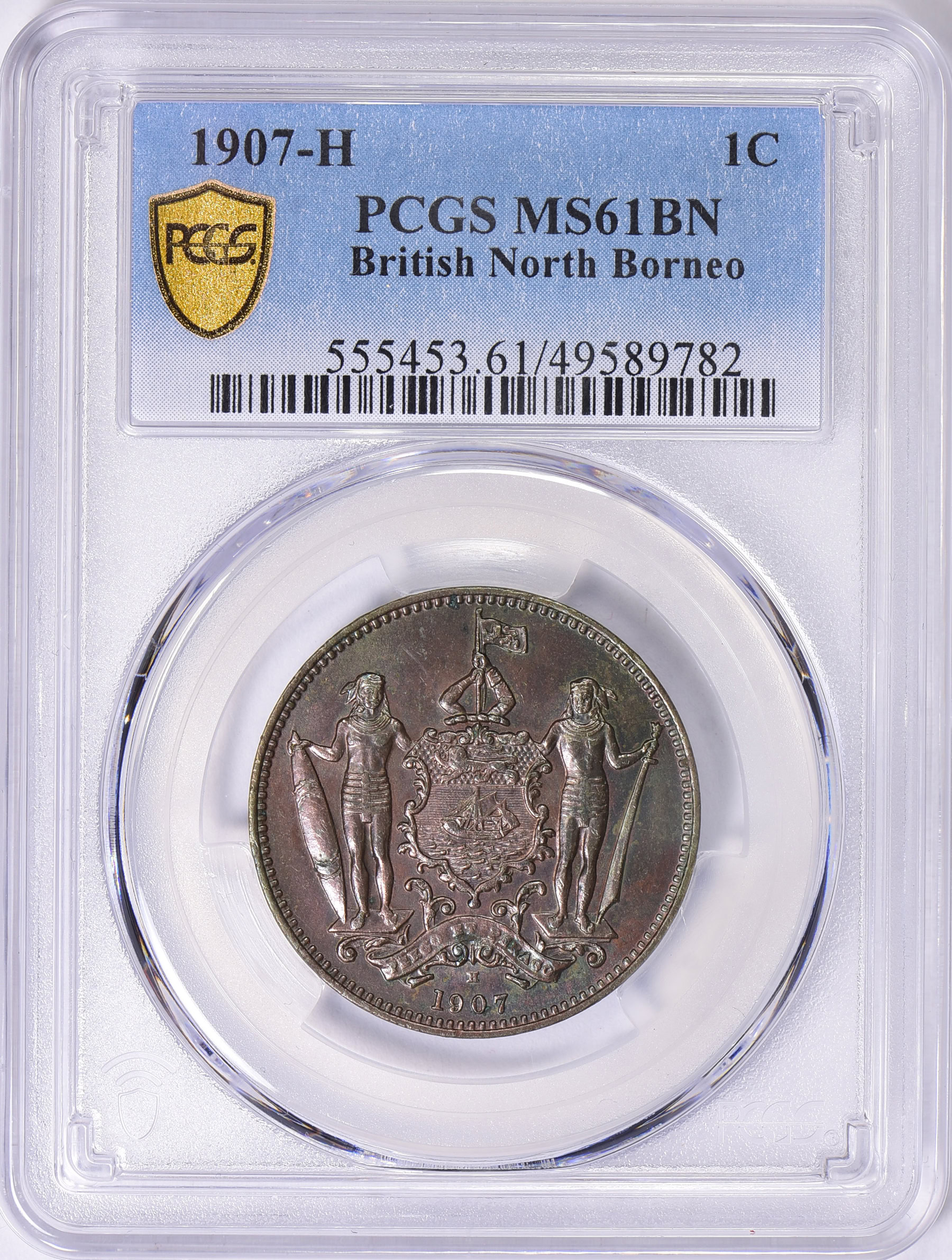 British North Borneo 1907-H Cent KM-2 PCGS MS-61 BN (Item 1730301) | GreatCollections Coin Auctions