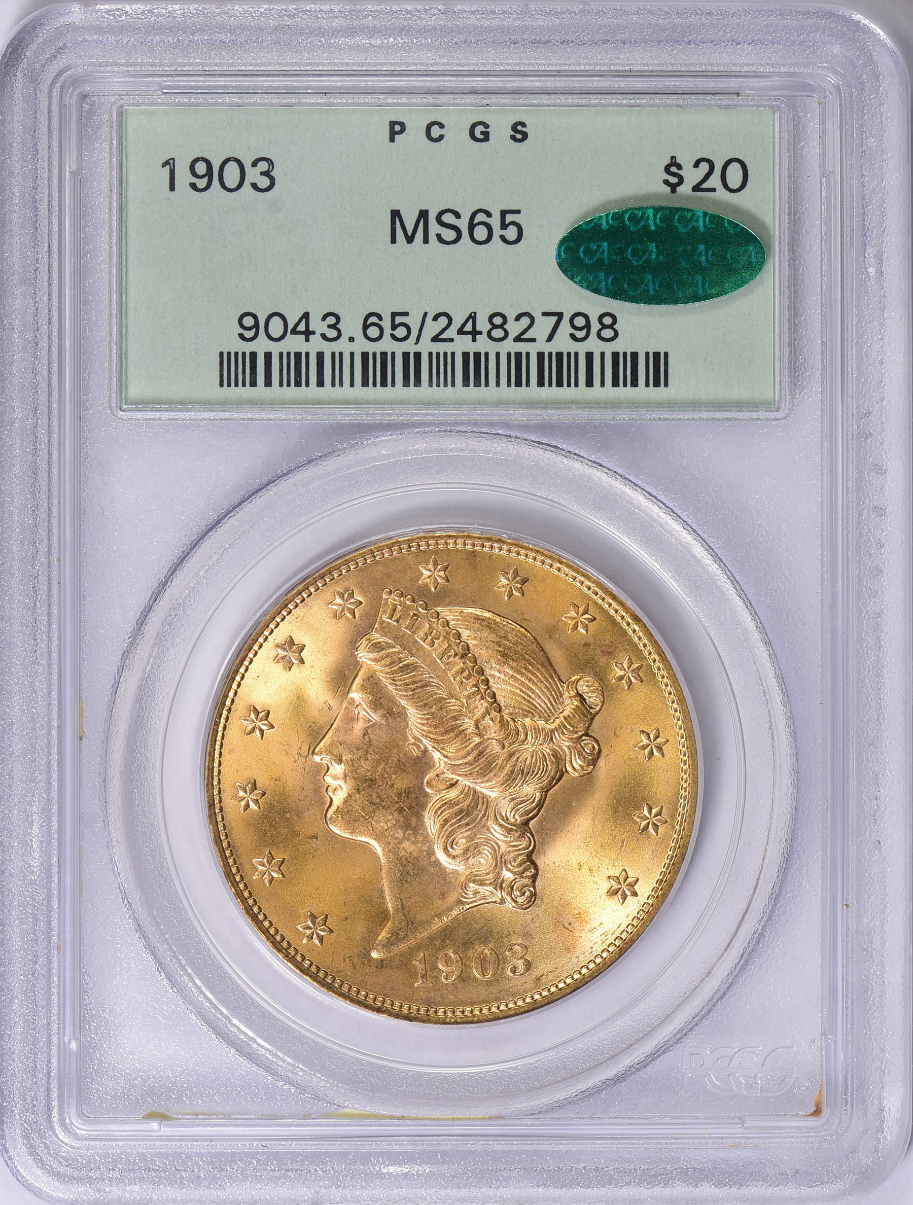 1903 Liberty Gold Double Eagle PCGS MS-65 (CAC Green) OGH (Item 1730319 ...