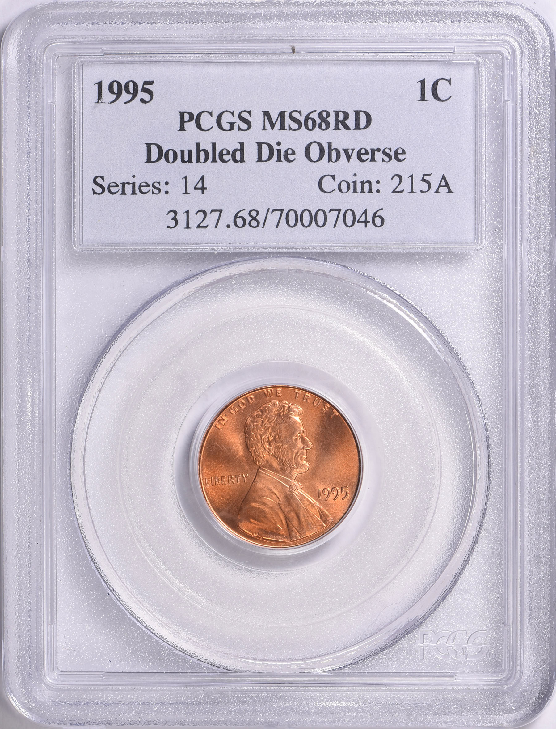 1995 Lincoln Cent Doubled Die Obverse PCGS MS-68 RD (Item 1730532 ...
