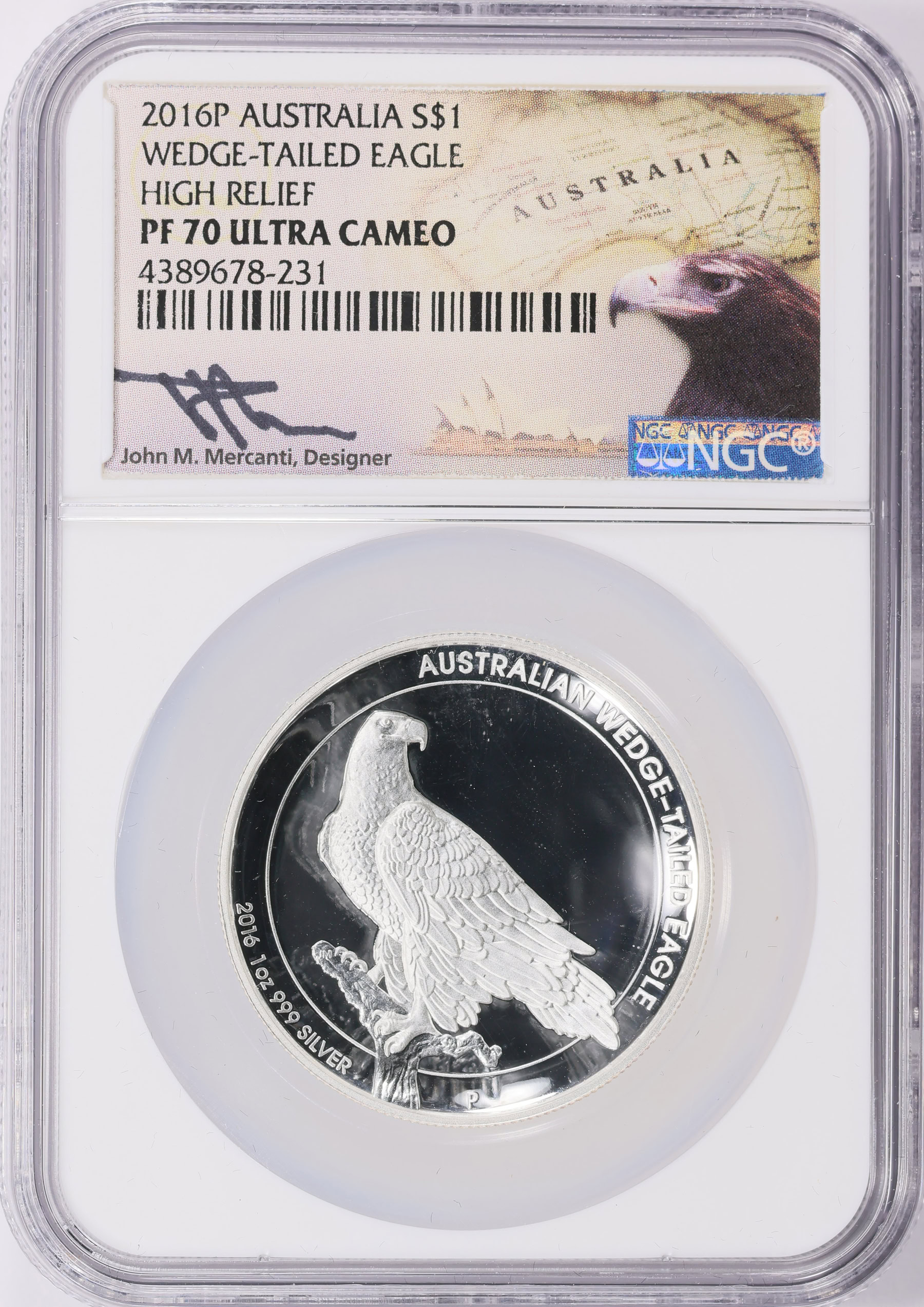 Australia 2016-P Silver Dollar Wedge-Tailed Eagle High Relief KM-2215 ...