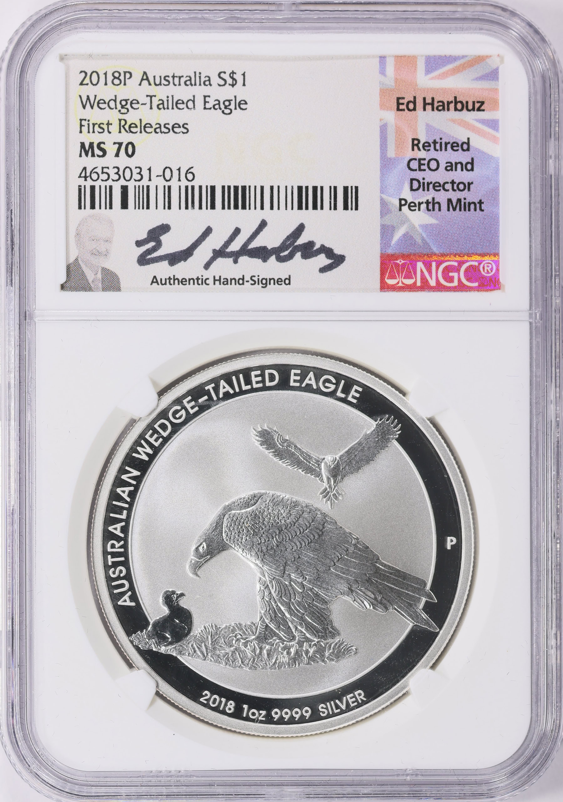 Australia 2018-P Silver Dollar Wedge-Tailed Eagle KM-3512 First ...