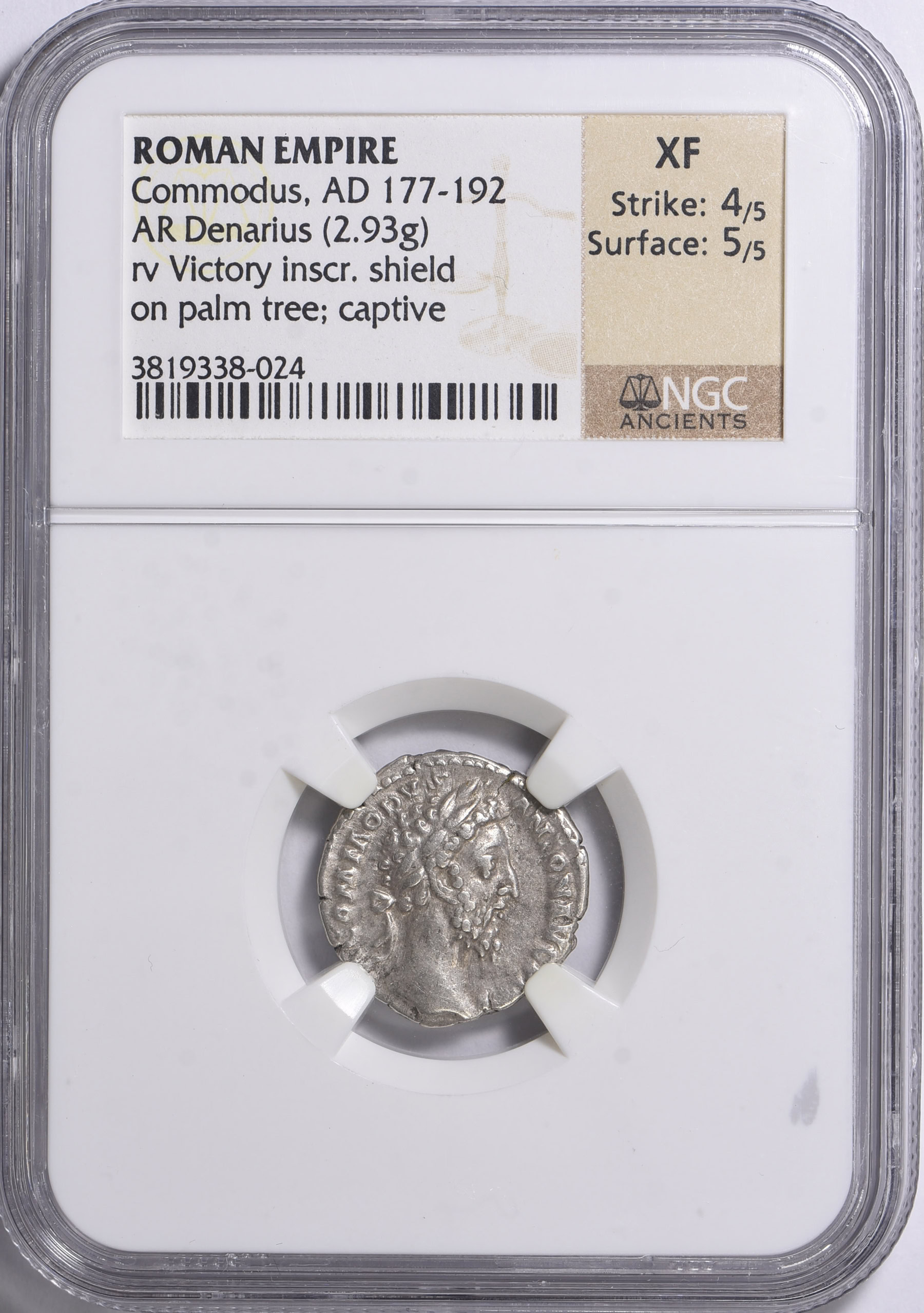 Ancient Roman Empire, Commodus (A.D. 177-192) A.D. 184 AR Denarius (2 ...