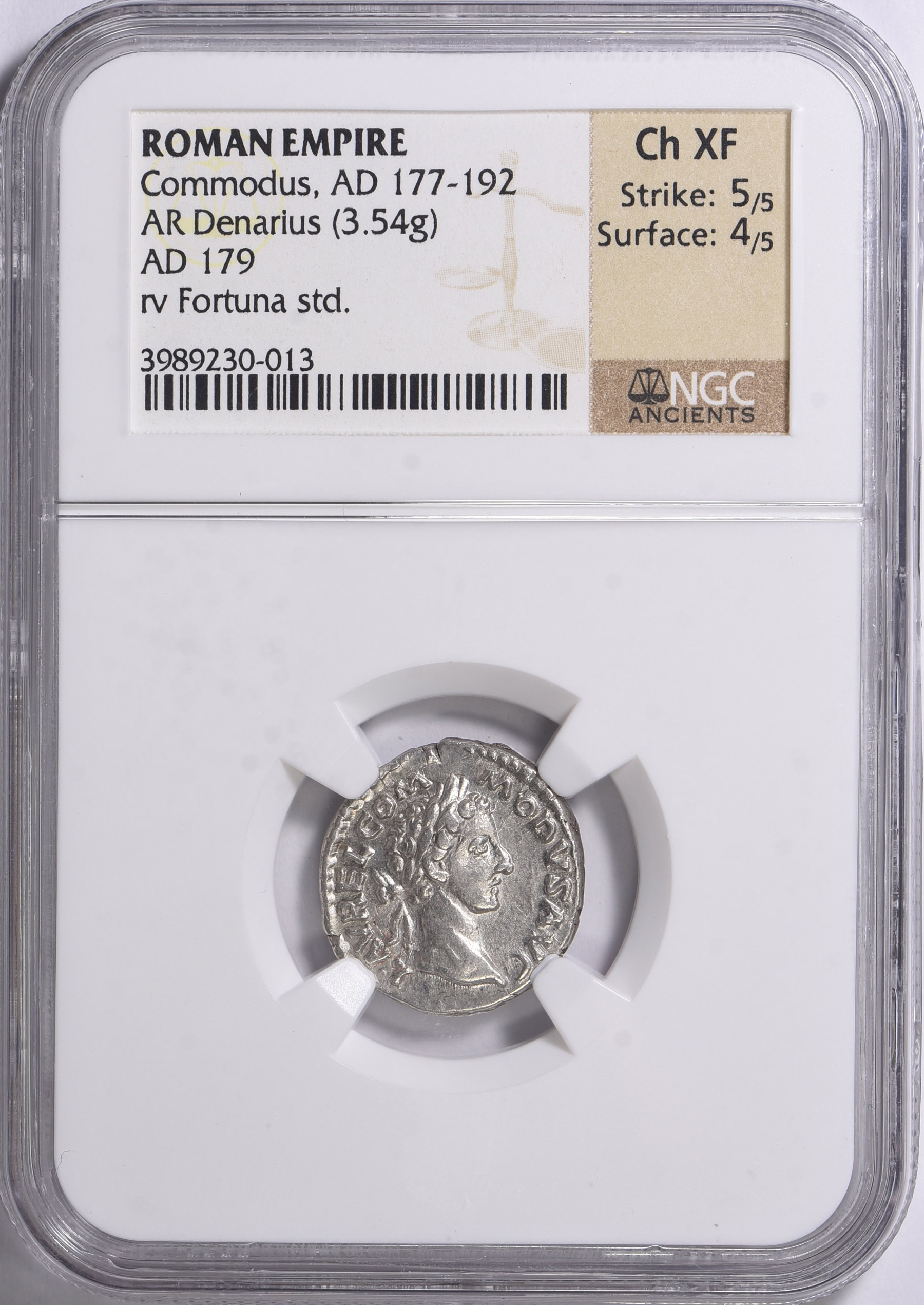 Ancient Roman Empire, Commodus (A.D. 177-192) A.D. 180 AR Denarius (3 ...