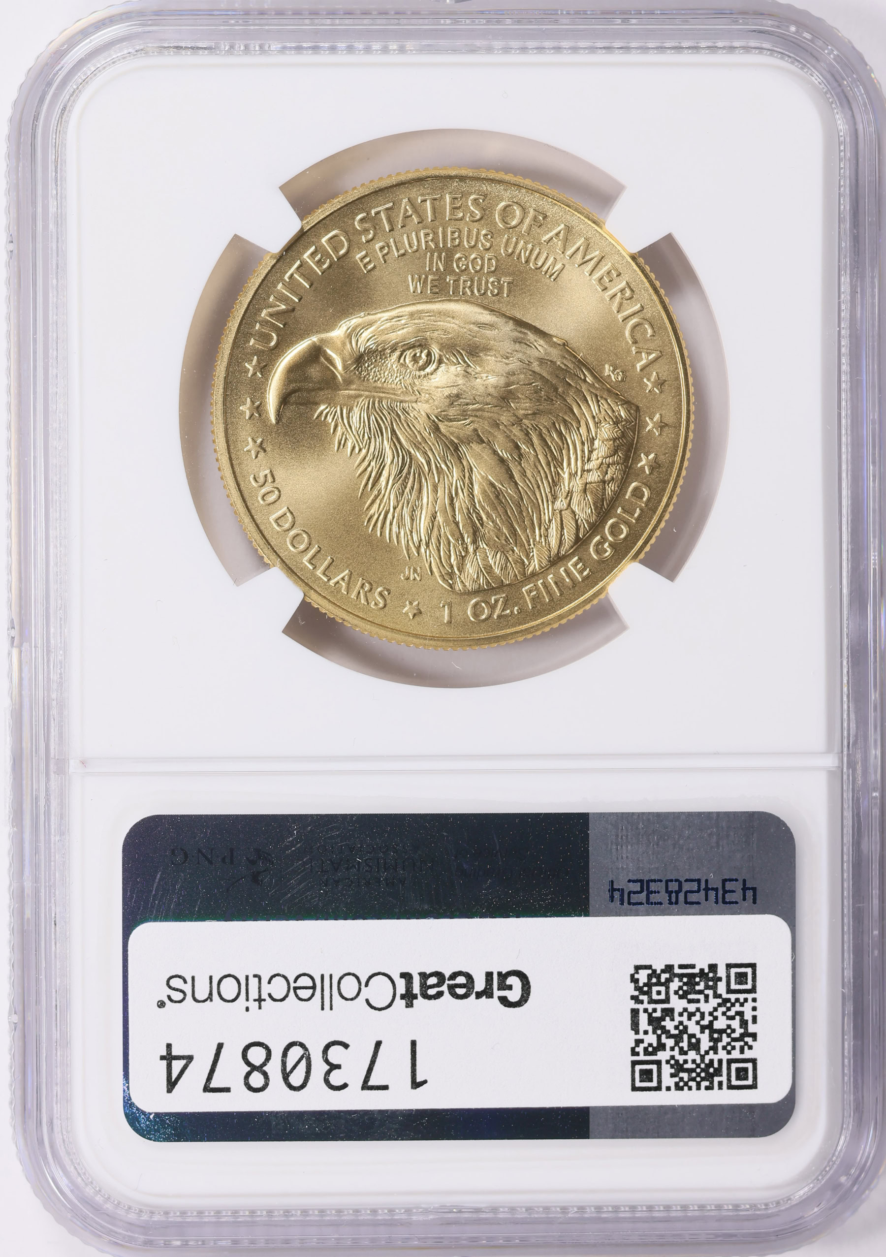 2021-W $50 One-Ounce Gold American Eagle Burnished Type 2 First Day of Issue NGC MS-70 (David J ...