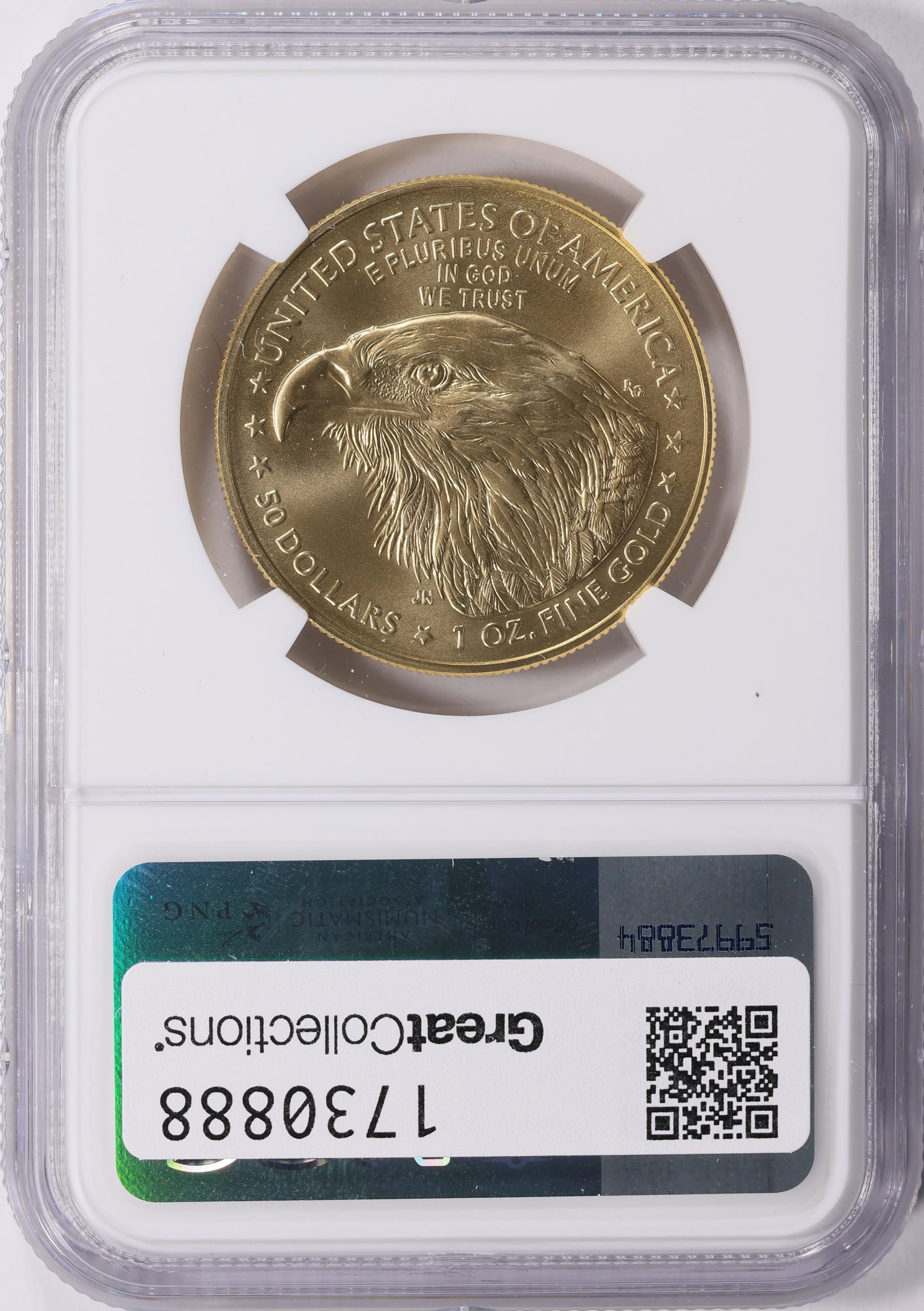 2021-W $50 One-Ounce Gold American Eagle Burnished Type 2 First Day of Issue NGC MS-70 (David J ...