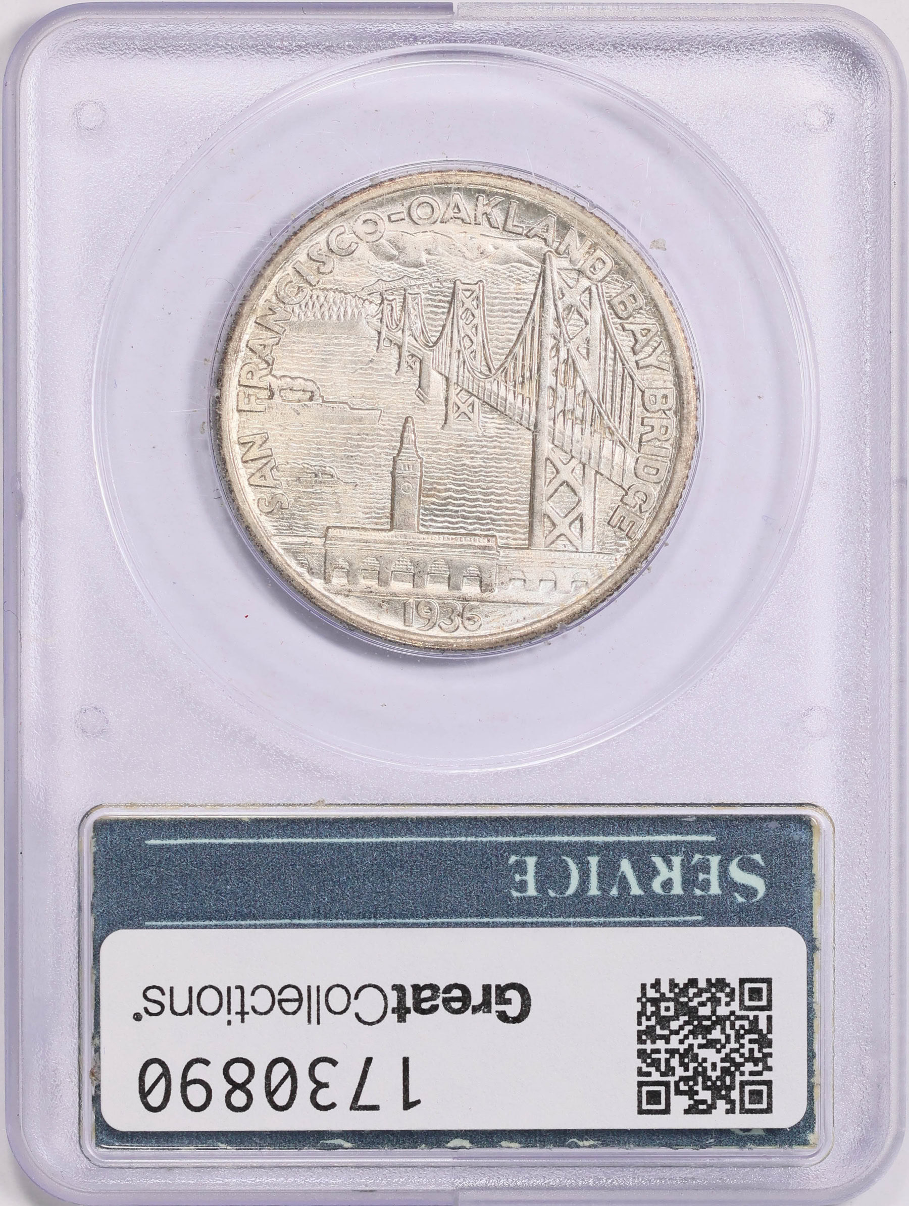 1936-S San-Francisco-Oakland Bay Bridge Opening Half Dollar PCGS MS-64 ...