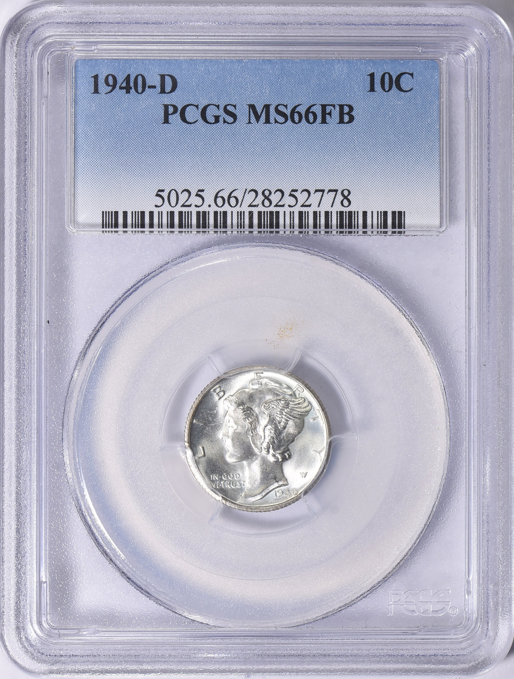 1940-D Mercury Dime PCGS MS-66 FB (Item 1730940) | GreatCollections Coin Auctions