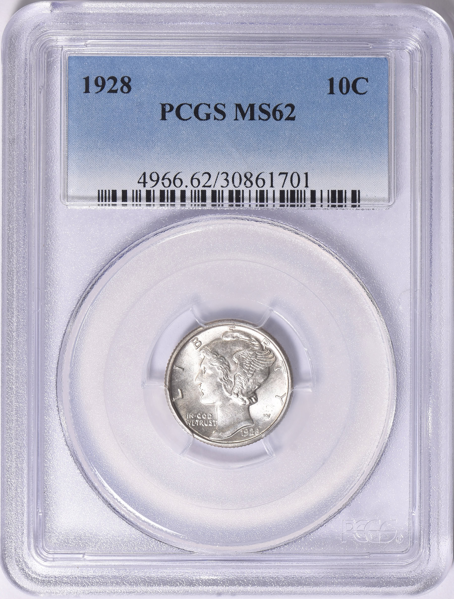 1928 Mercury Dime PCGS MS-62 (Item 1730948) | GreatCollections Coin ...