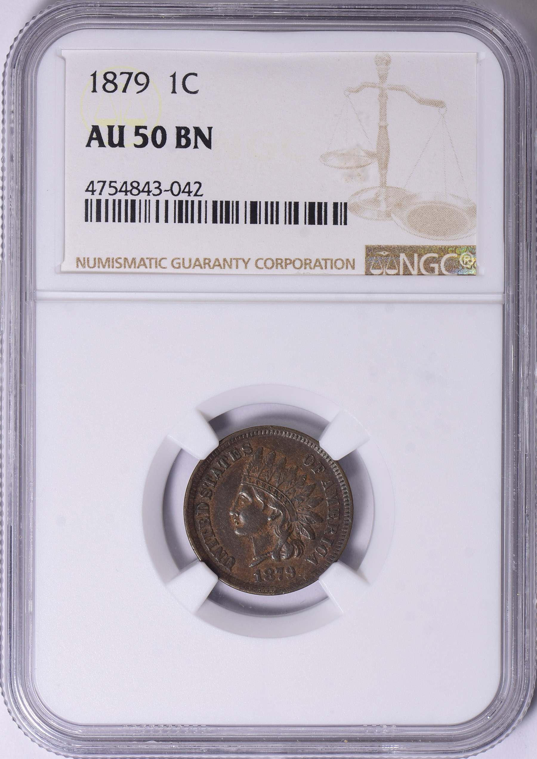 1879 Indian Cent NGC AU-50 BN (Item 1730973) | GreatCollections Coin ...