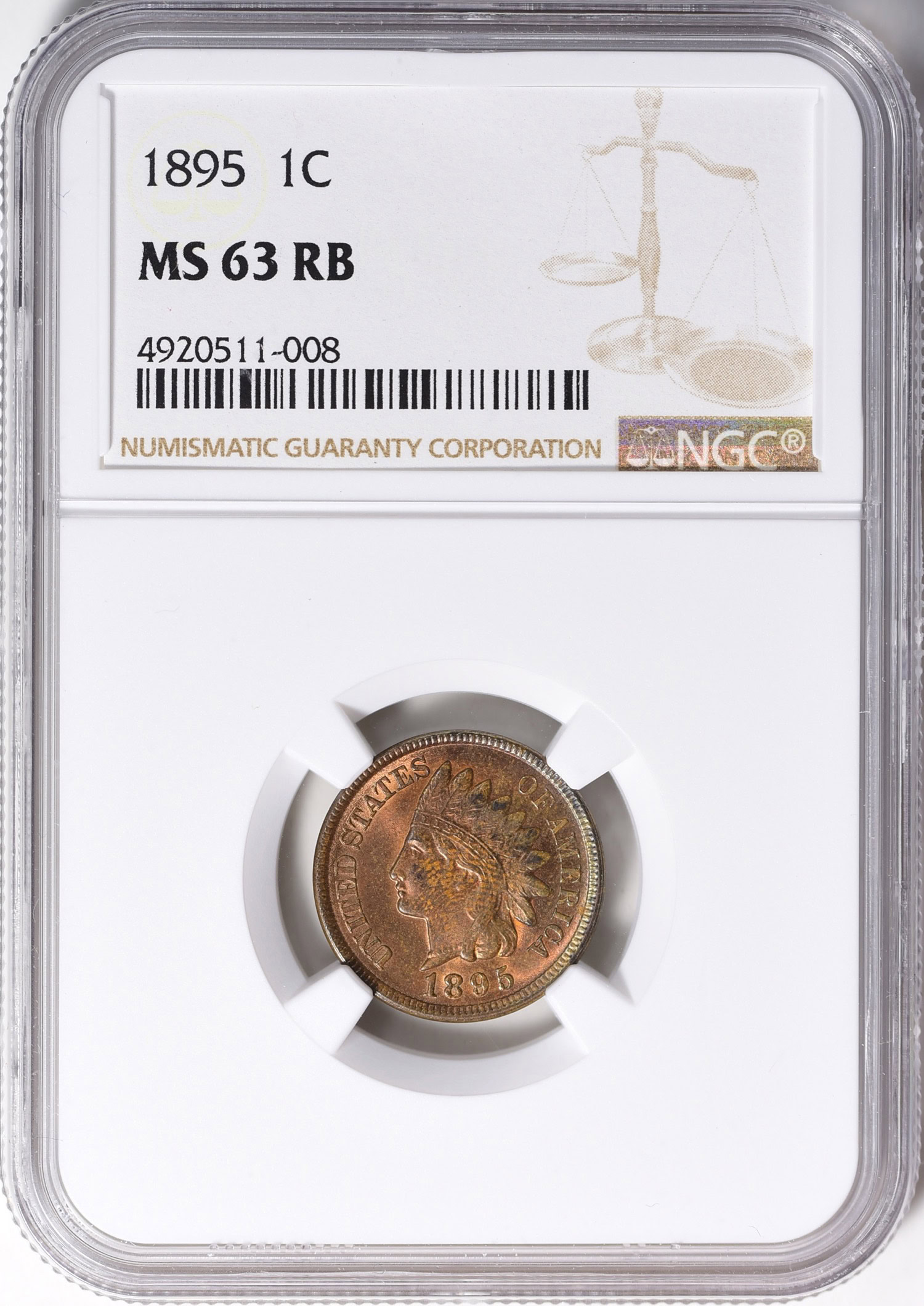 1895 Indian Cent NGC MS-63 RB (Item 1730980) | GreatCollections Coin Auctions