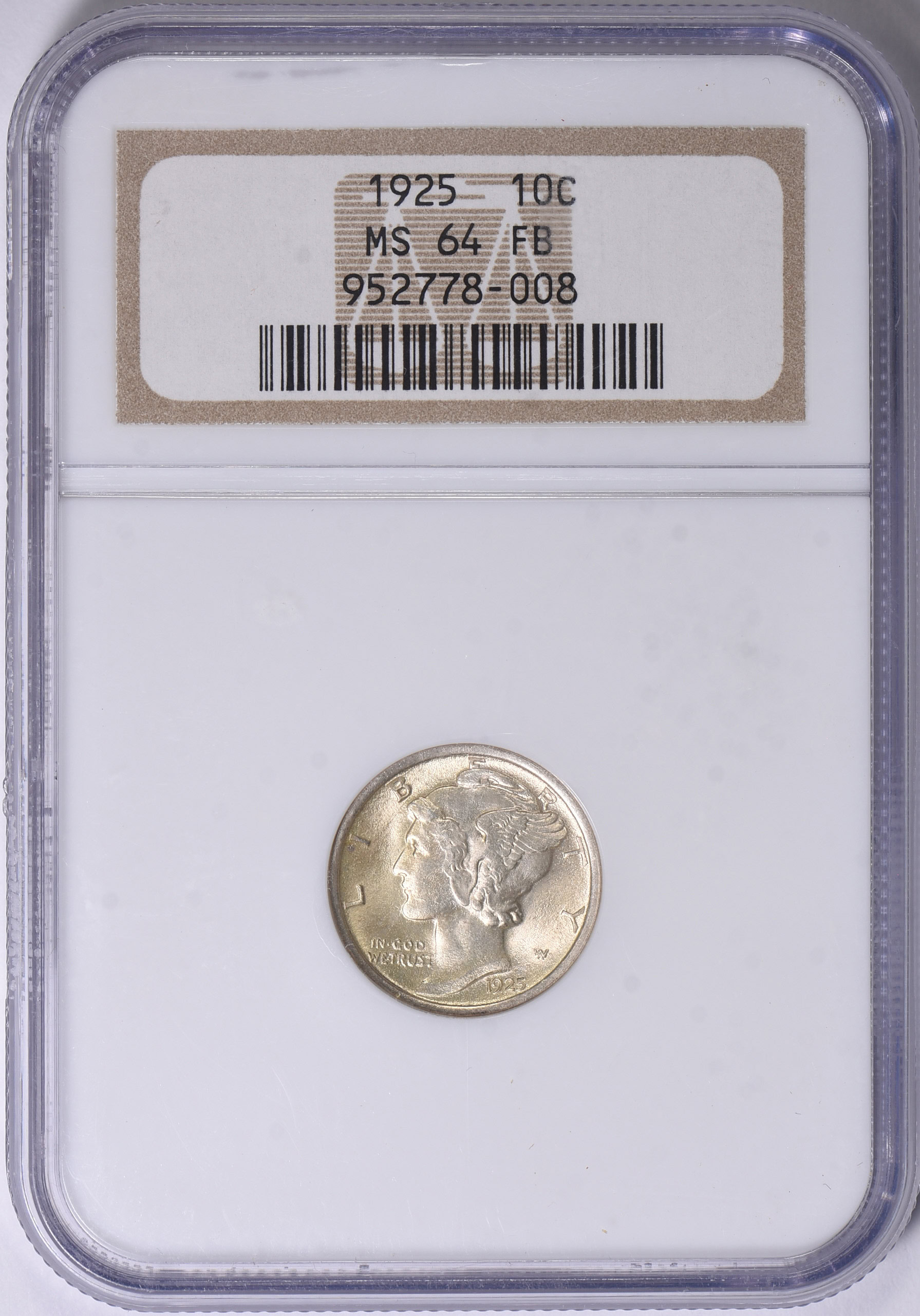 1925 Mercury Dime NGC MS-64 FB (Item 1730993) | GreatCollections Coin Auctions