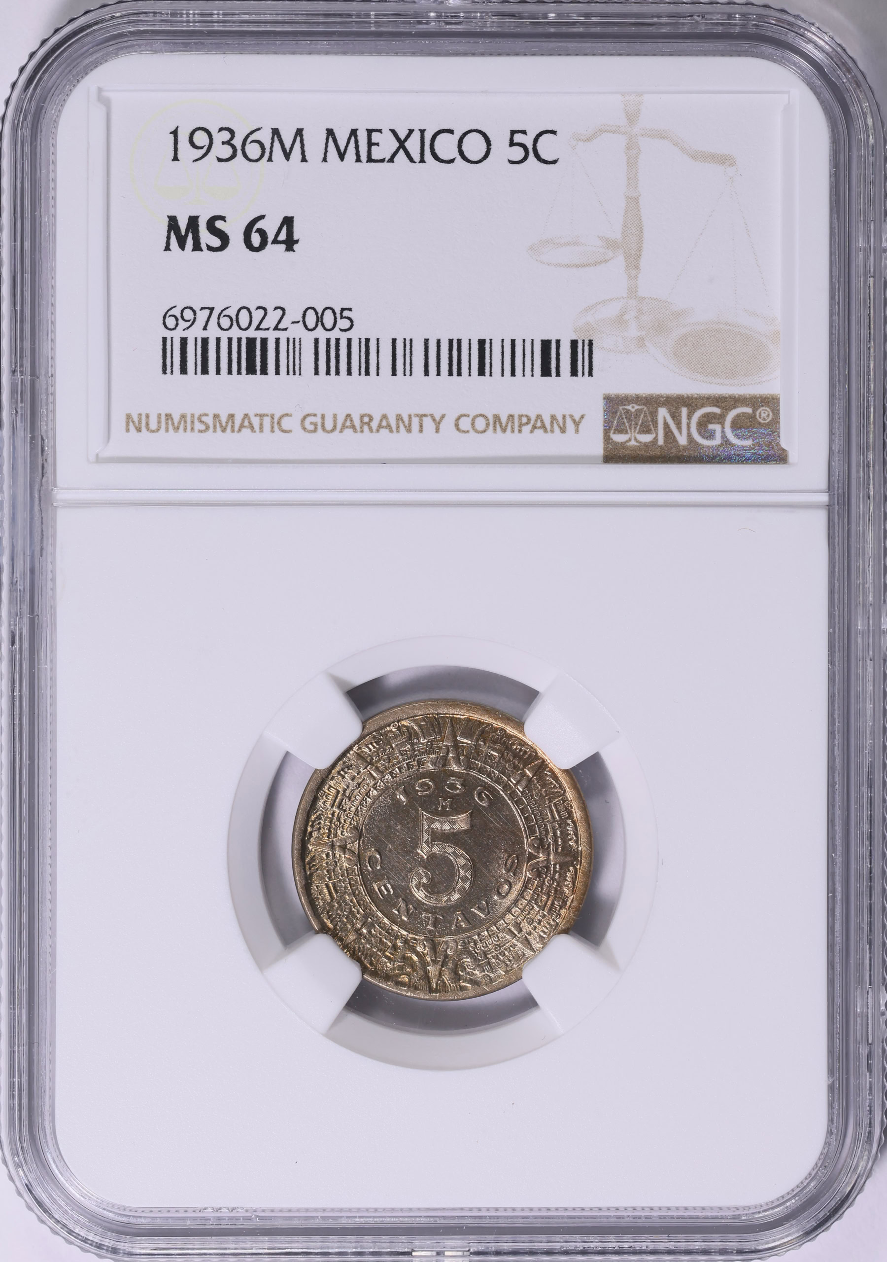 Mexico 1936-M 5 Centavos KM-423 NGC MS-64 (Item 1731109 ...