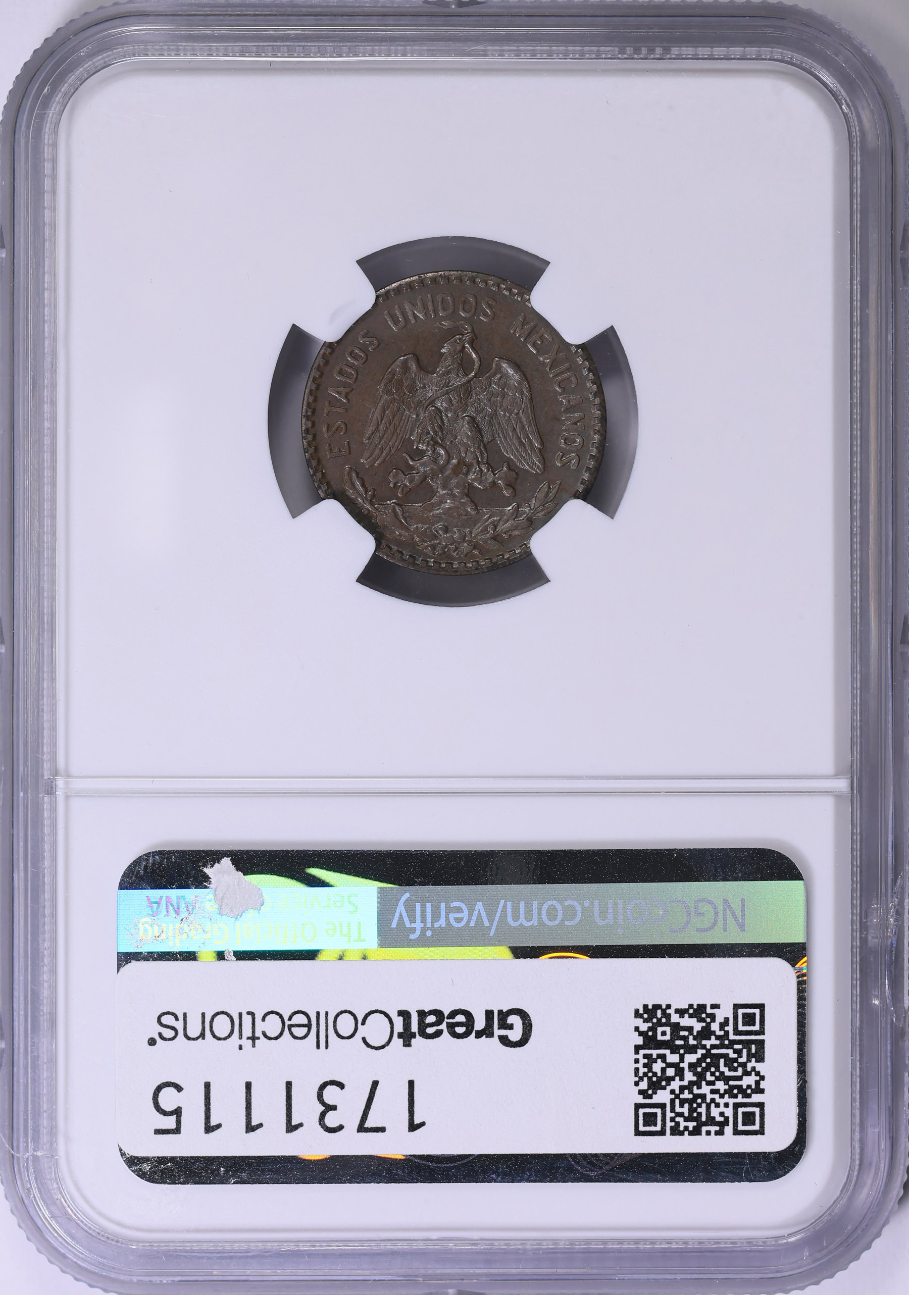 Mexico 1915-Mo Centavo 16mm Zapata Issue KM-416 NGC MS-64 BN (Item ...