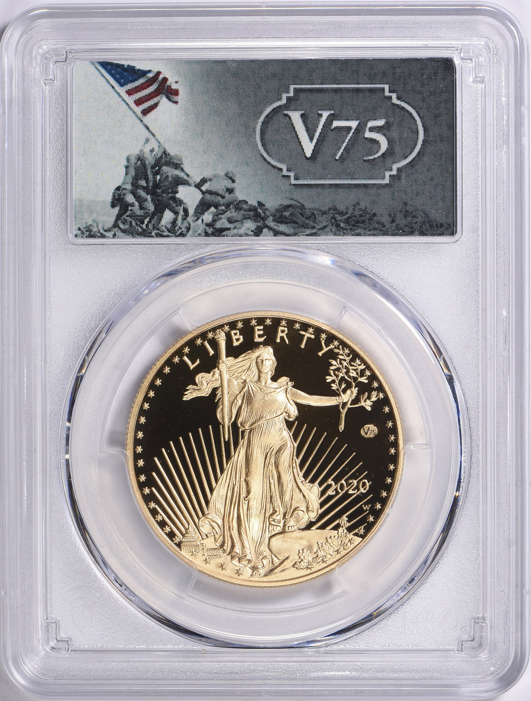 2020-W $50 One-Ounce Gold American Eagle V75 Privy 1 of 1945 Struck ...