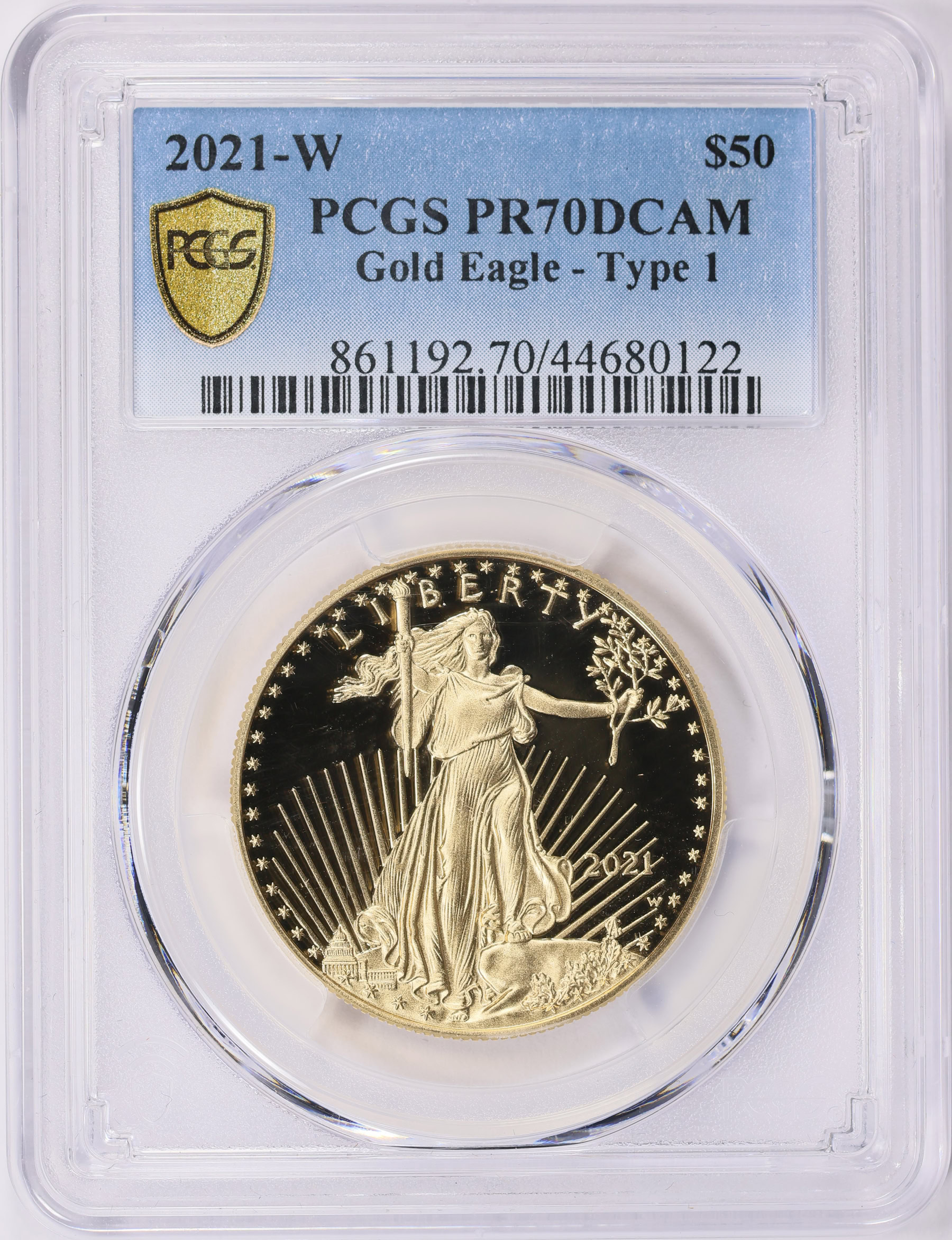 2021-W $50 One-Ounce Gold American Eagle Type 1 PCGS Proof-70 DCAM (Item 1731366 ...