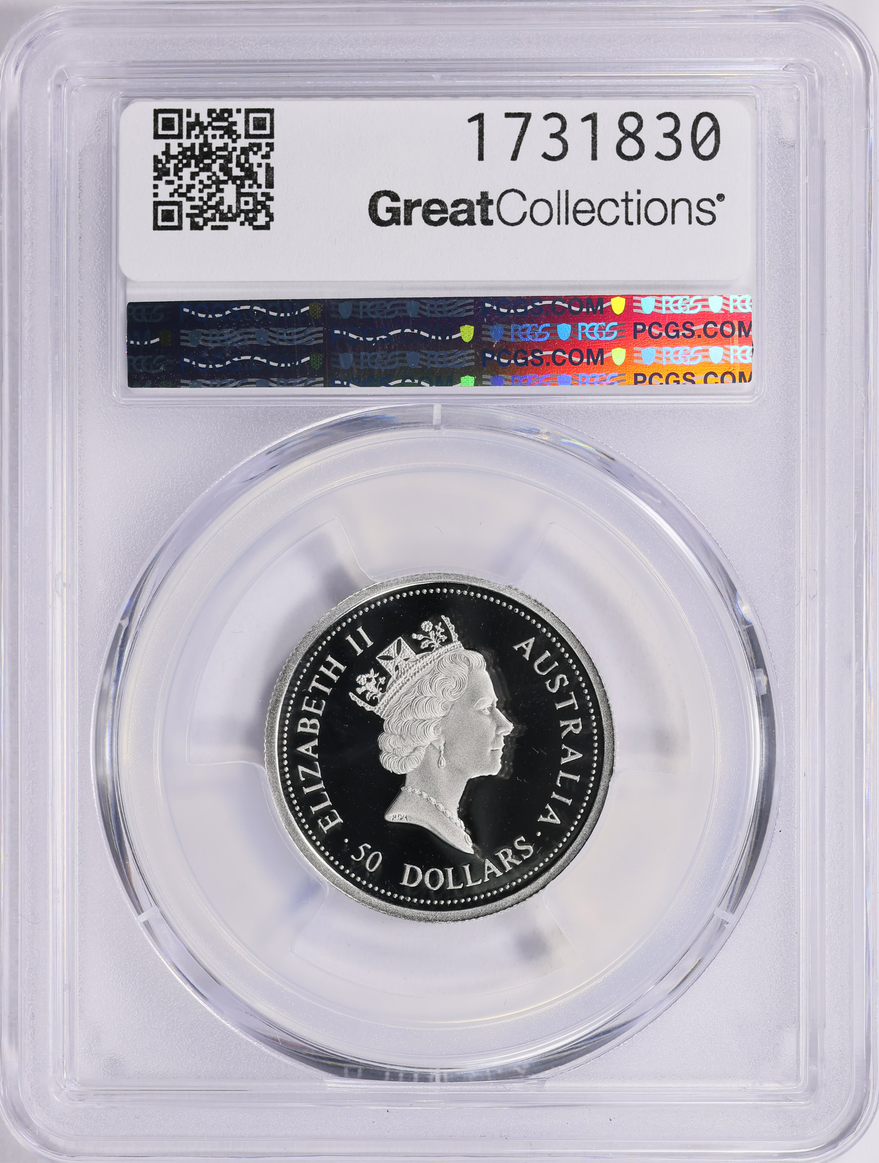 Australia 1998 Platinum $50 Koala Platinum KM-459 PCGS Proof-70 DCAM ...