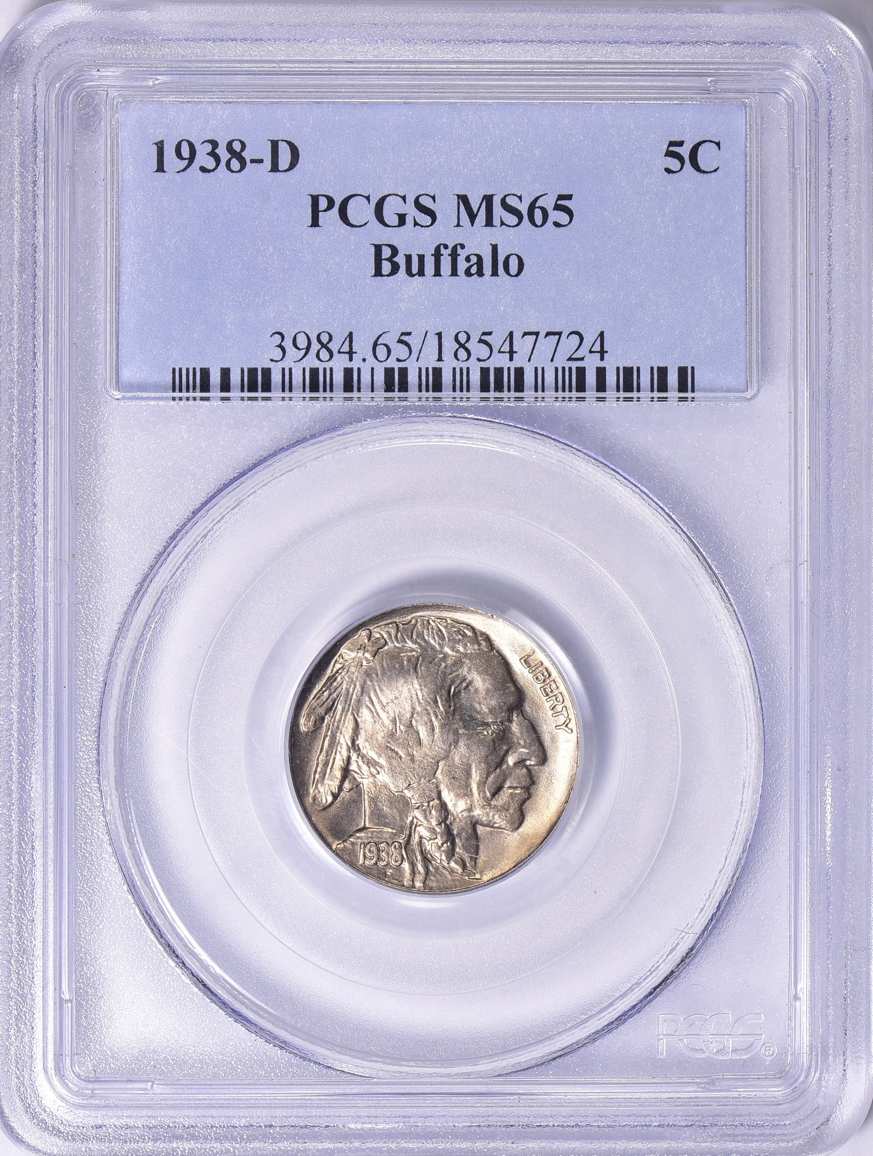 1938-D Buffalo Nickel PCGS MS-65 (Item 1732113) | GreatCollections Coin Auctions