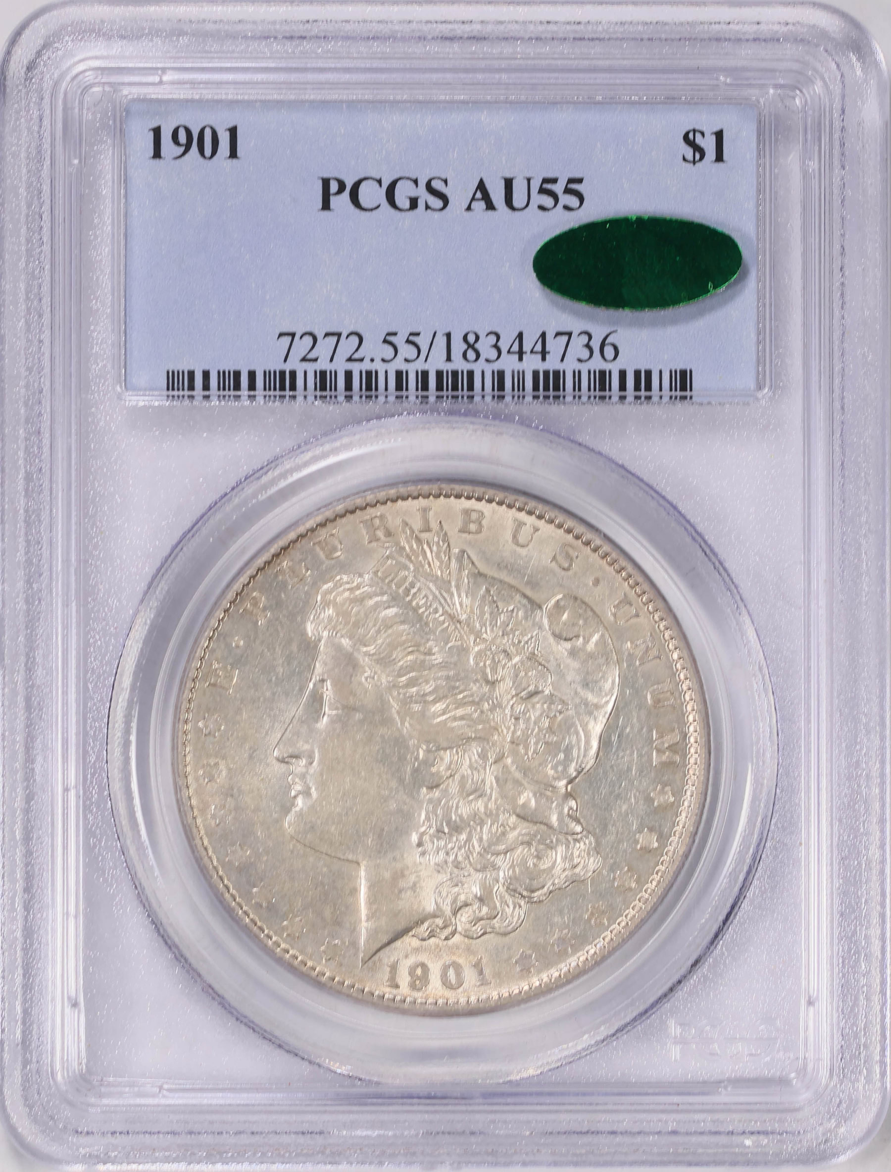 1901 Morgan Silver Dollar PCGS AU-55 (CAC Green) (Item 1732196) | GreatCollections Coin Auctions