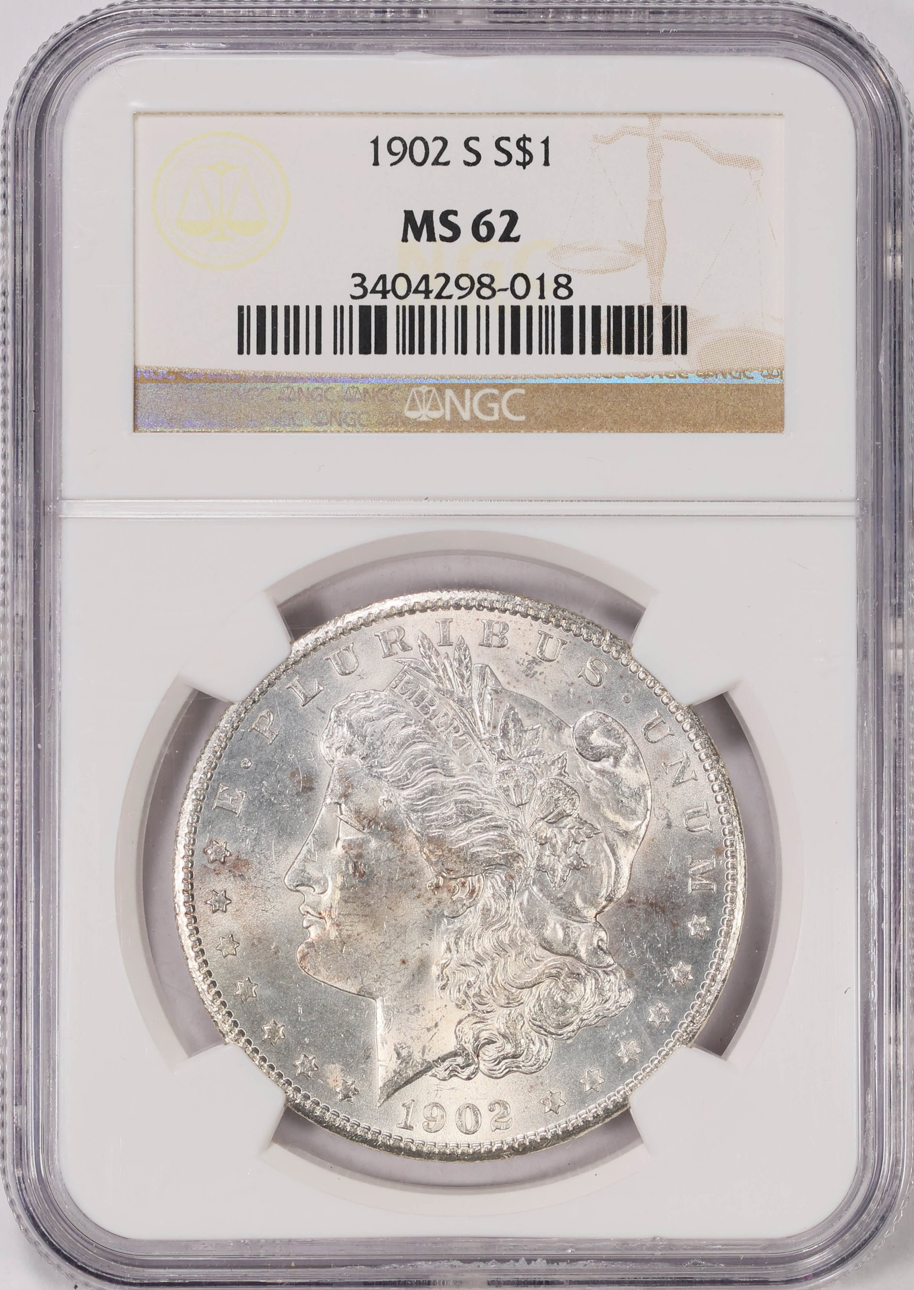 1902-S Morgan Silver Dollar NGC MS-62 (Item 1732208) | GreatCollections Coin Auctions