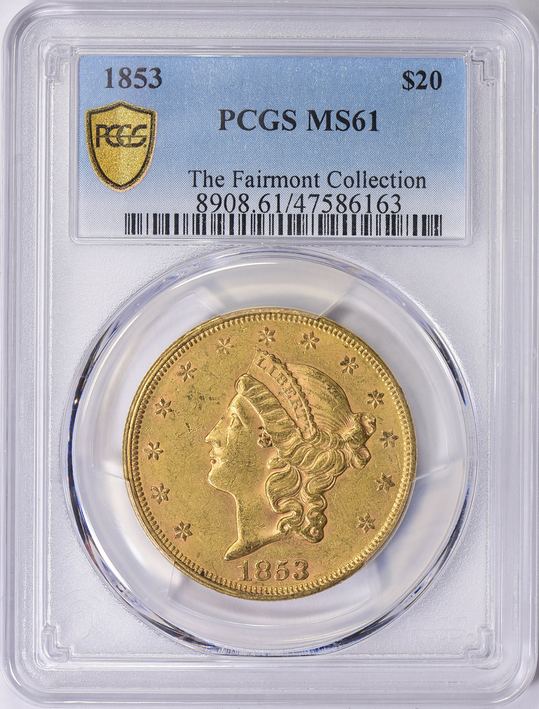 1853 Liberty Gold Double Eagle PCGS MS-61 (The Fairmont Collection) (Item 1732319 ...