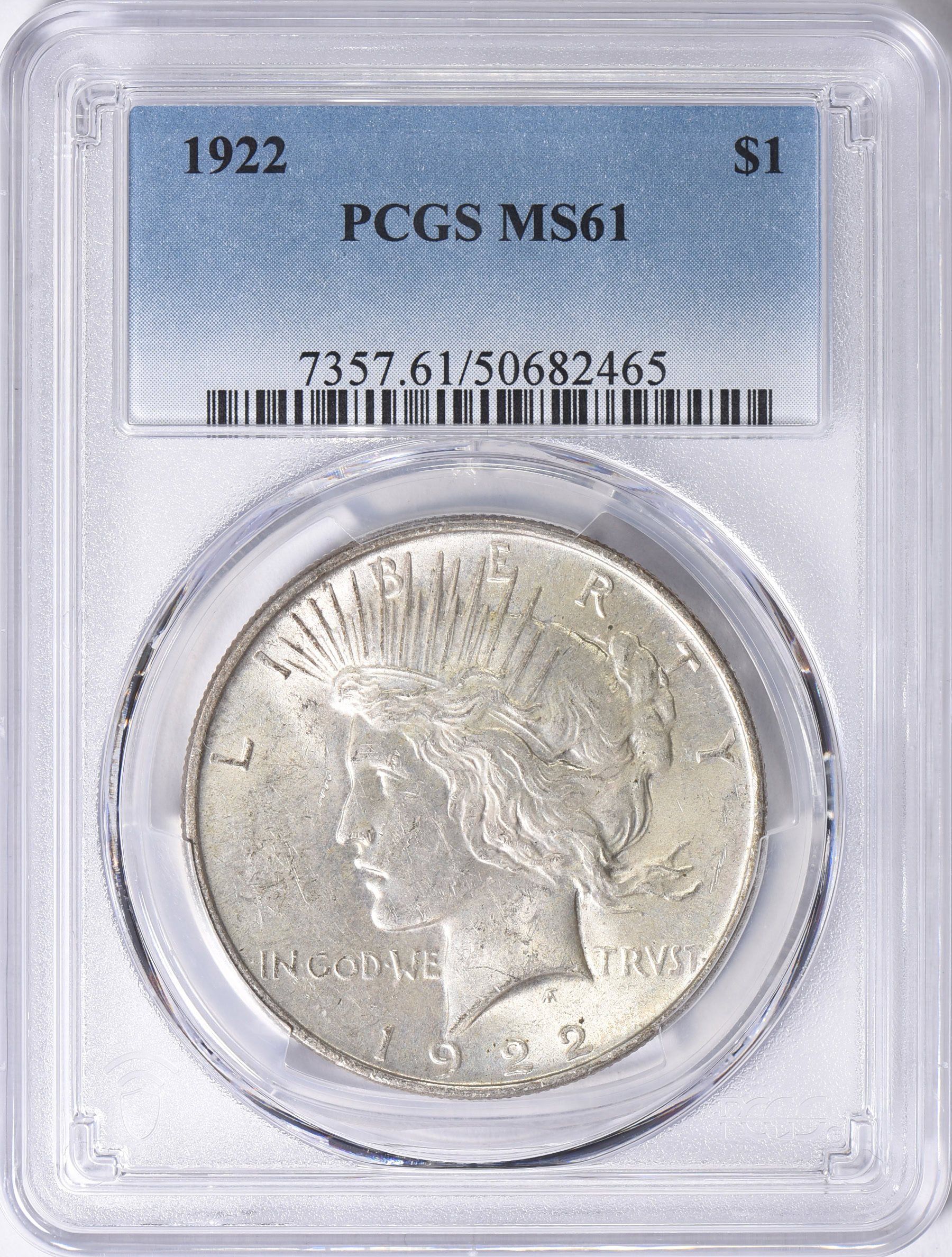 1922 Peace Silver Dollar PCGS MS-61 (Item 1732364) | GreatCollections Coin Auctions