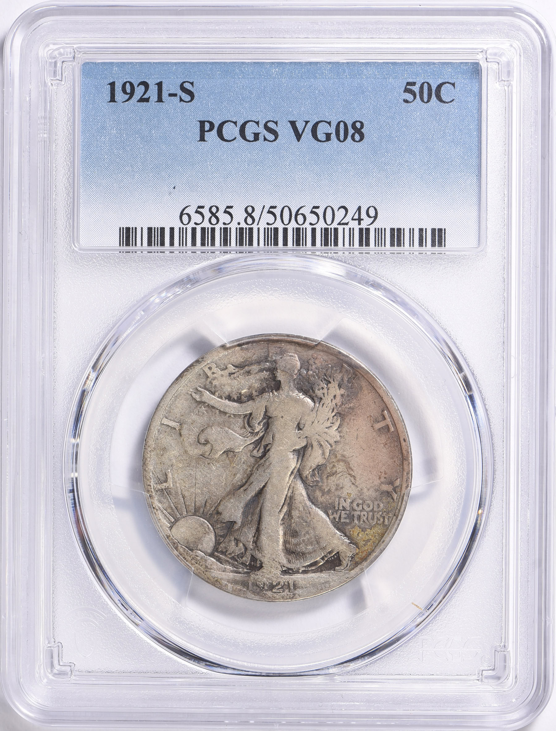 1921-S Walking Liberty Half Dollar PCGS VG-08 (Item 1732479 ...