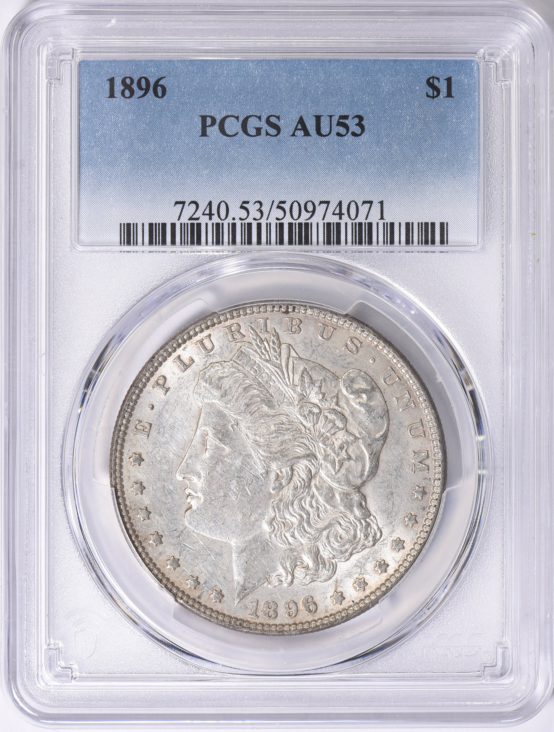 1896 Morgan Silver Dollar PCGS AU-53 (Item 1732528) | GreatCollections ...