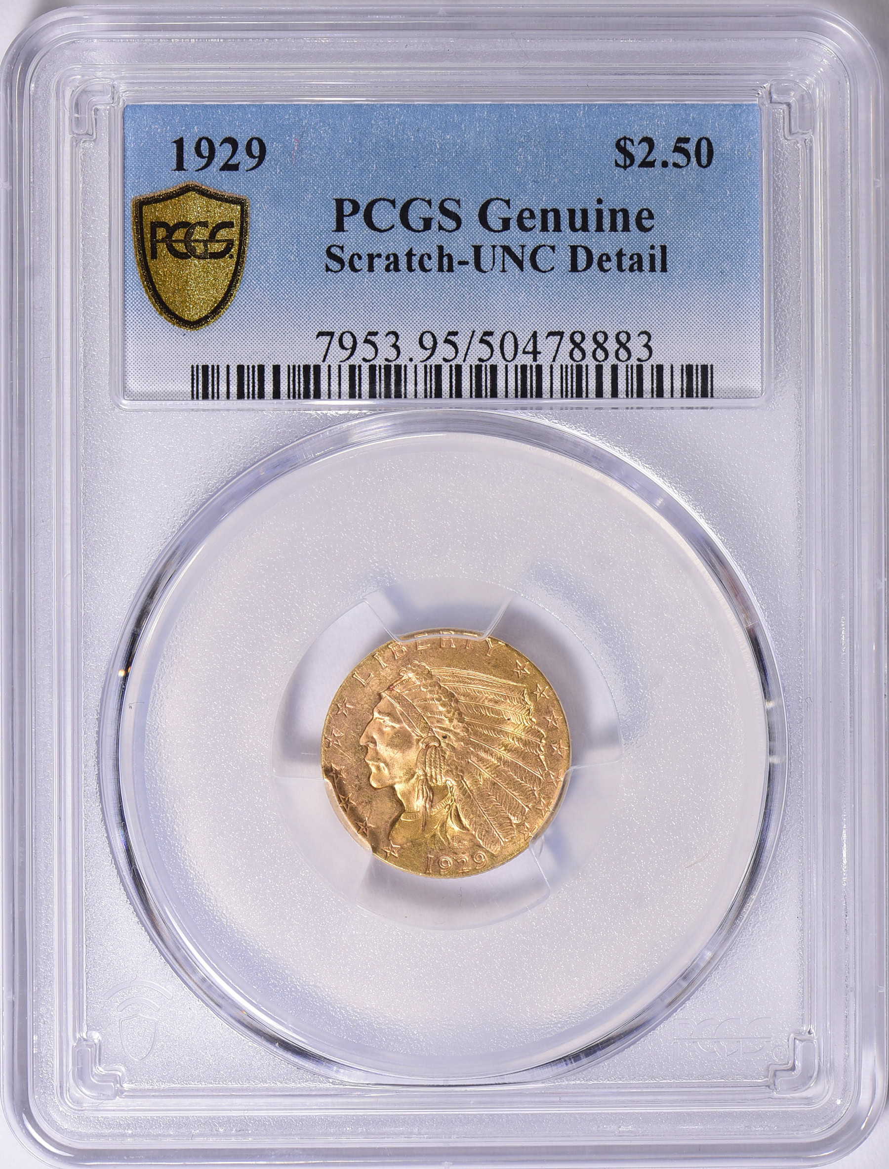 1929 Indian Gold Quarter Eagle PCGS Genuine Unc Details (Item 1732611 ...
