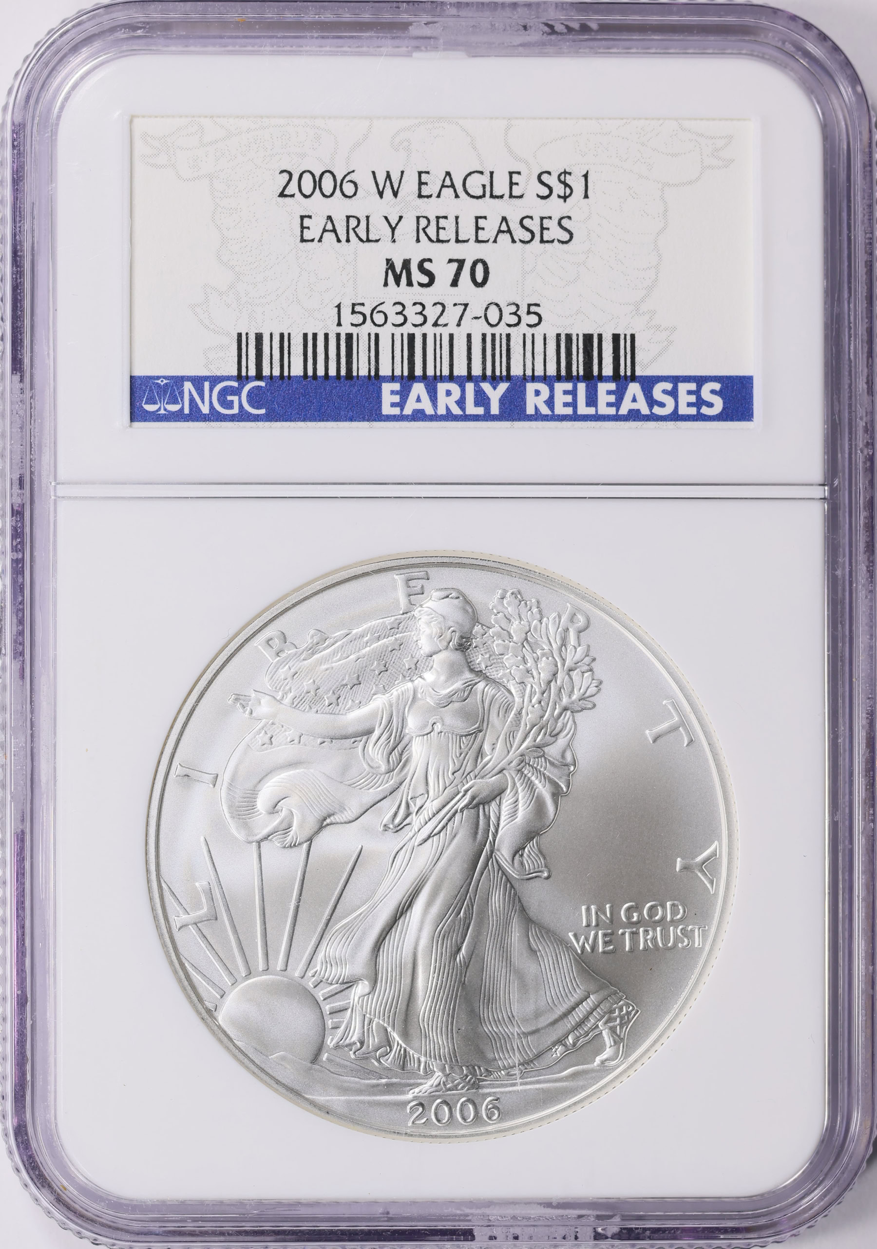 2006-W $1 Silver Eagle Early Releases NGC MS-70 (Item 1732675) | GreatCollections Coin Auctions