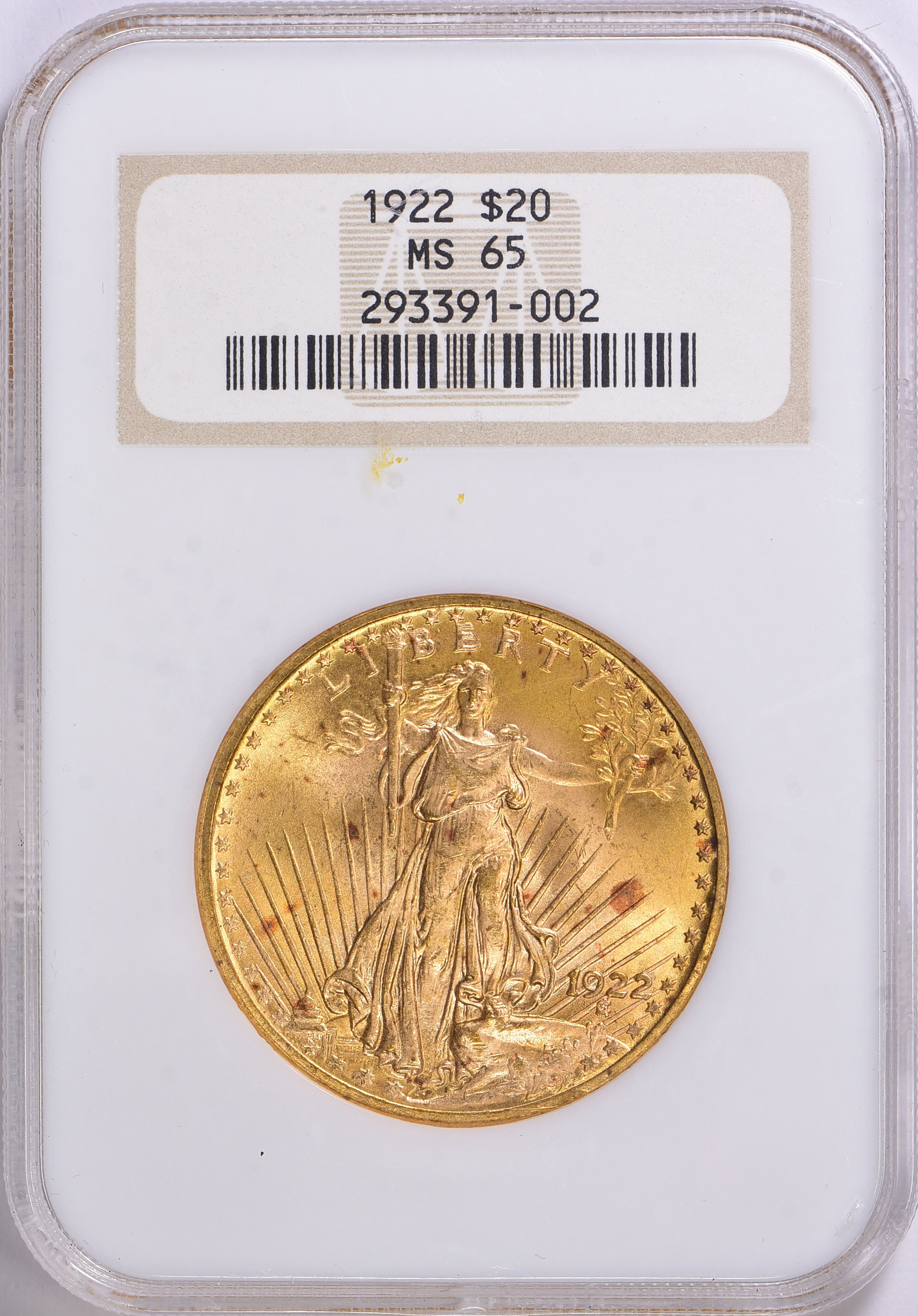 1922 Saint-Gaudens Gold Double Eagle NGC MS-65 OH (Item 1732709) | GreatCollections Coin Auctions