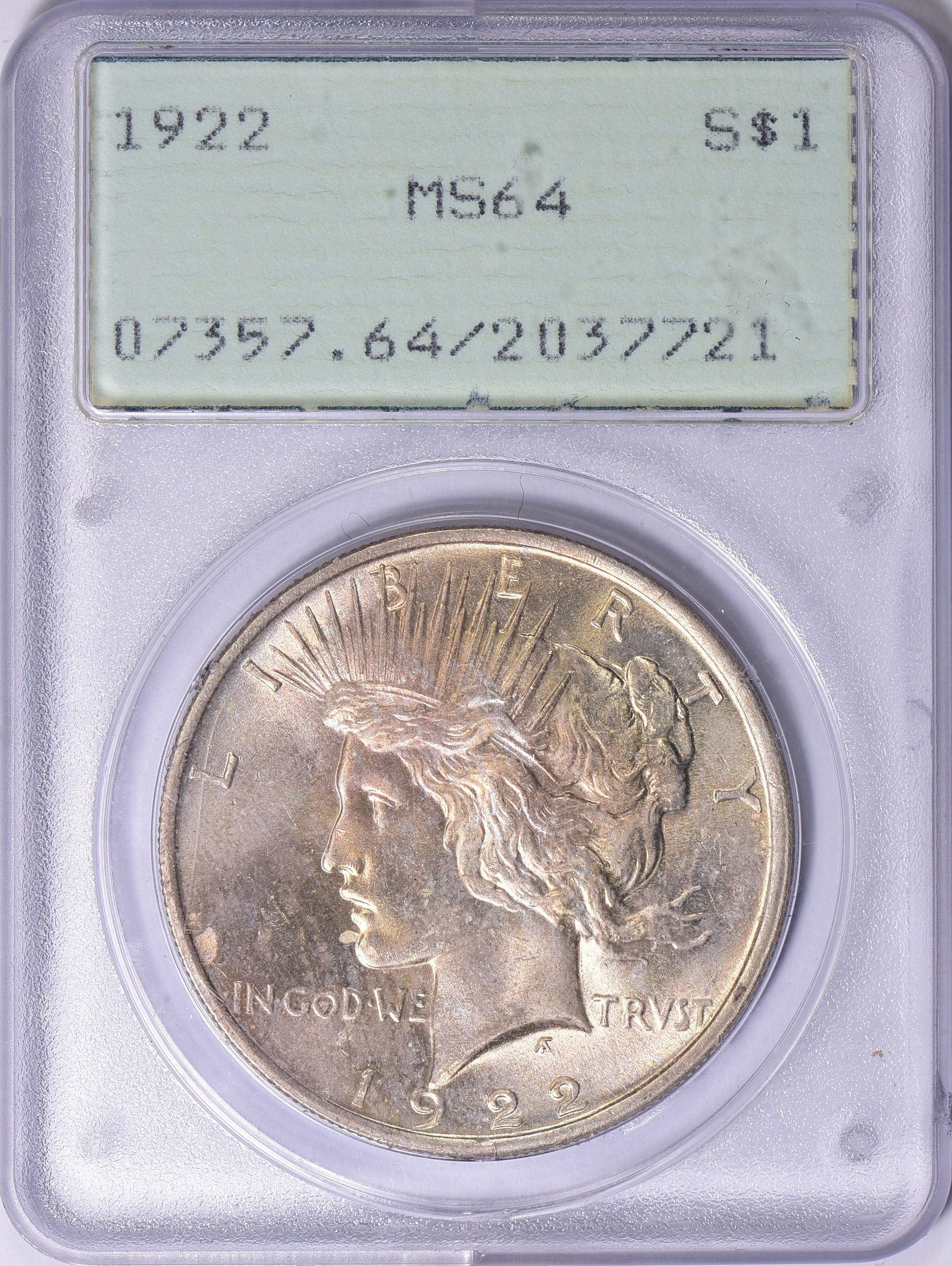 1922 Peace Silver Dollar PCGS MS-64 OGH (1st Gen) (Item 1732718 ...