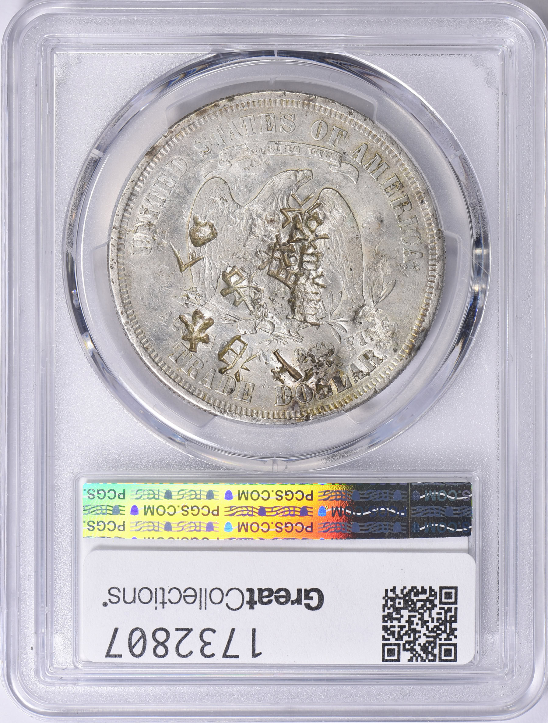 1877-S Trade Silver Dollar Chop Mark PCGS XF-40 (Item 1732807) | GreatCollections Coin Auctions
