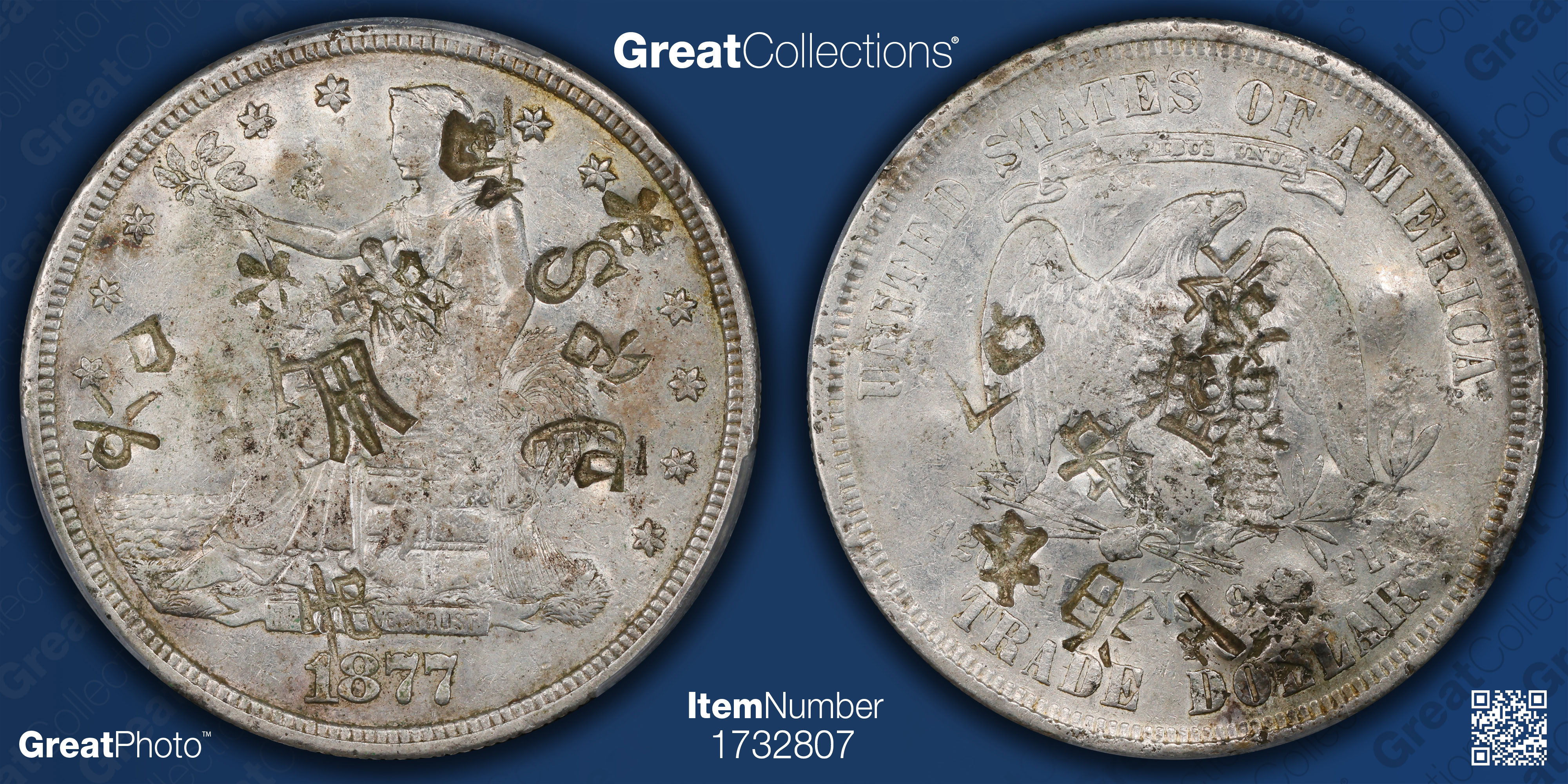 1877-S Trade Silver Dollar Chop Mark PCGS XF-40 (Item 1732807 ...