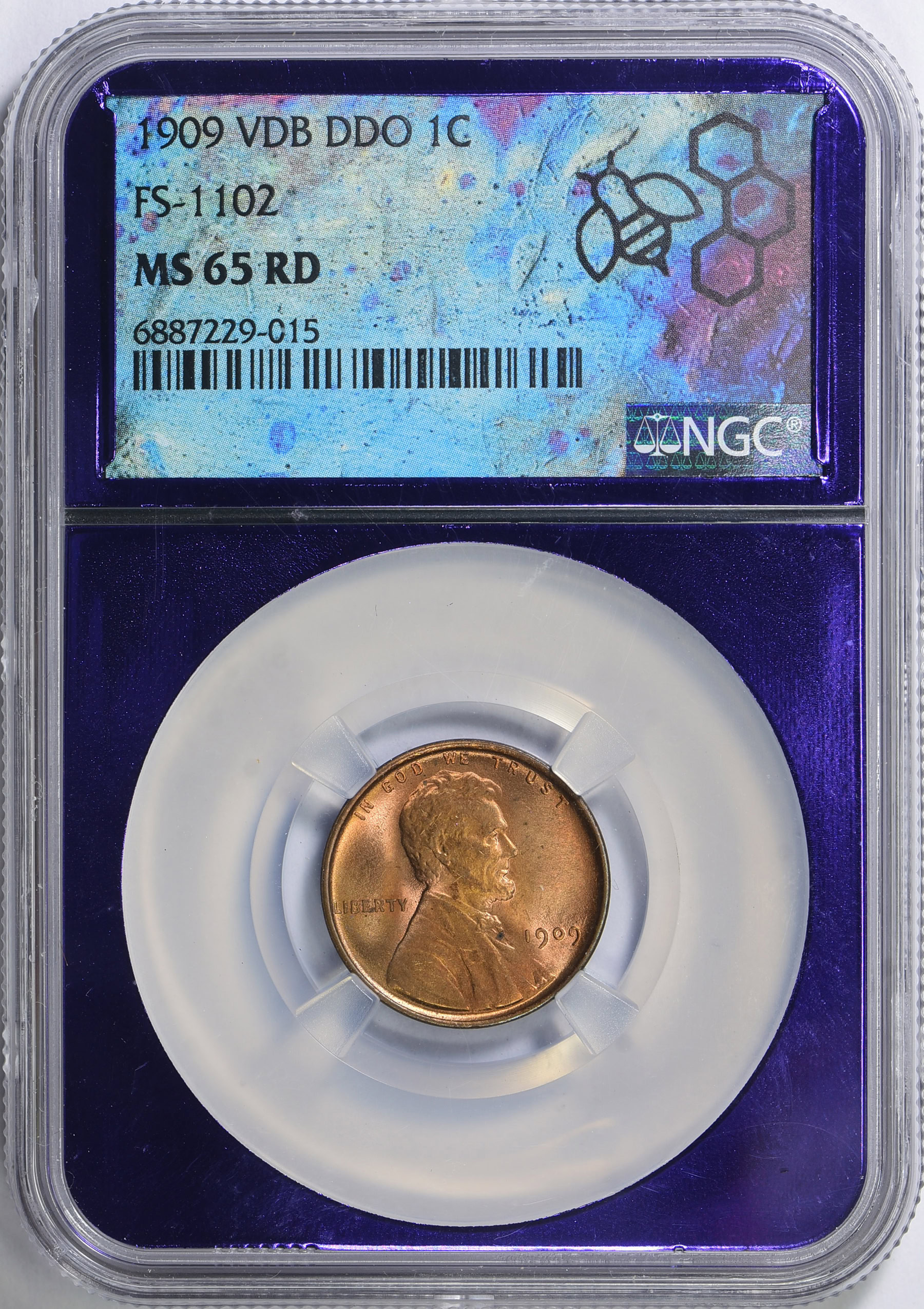 1909 VDB Lincoln Cent Doubled Die Obverse FS-1102 NGC MS-65 RD (Purple ...