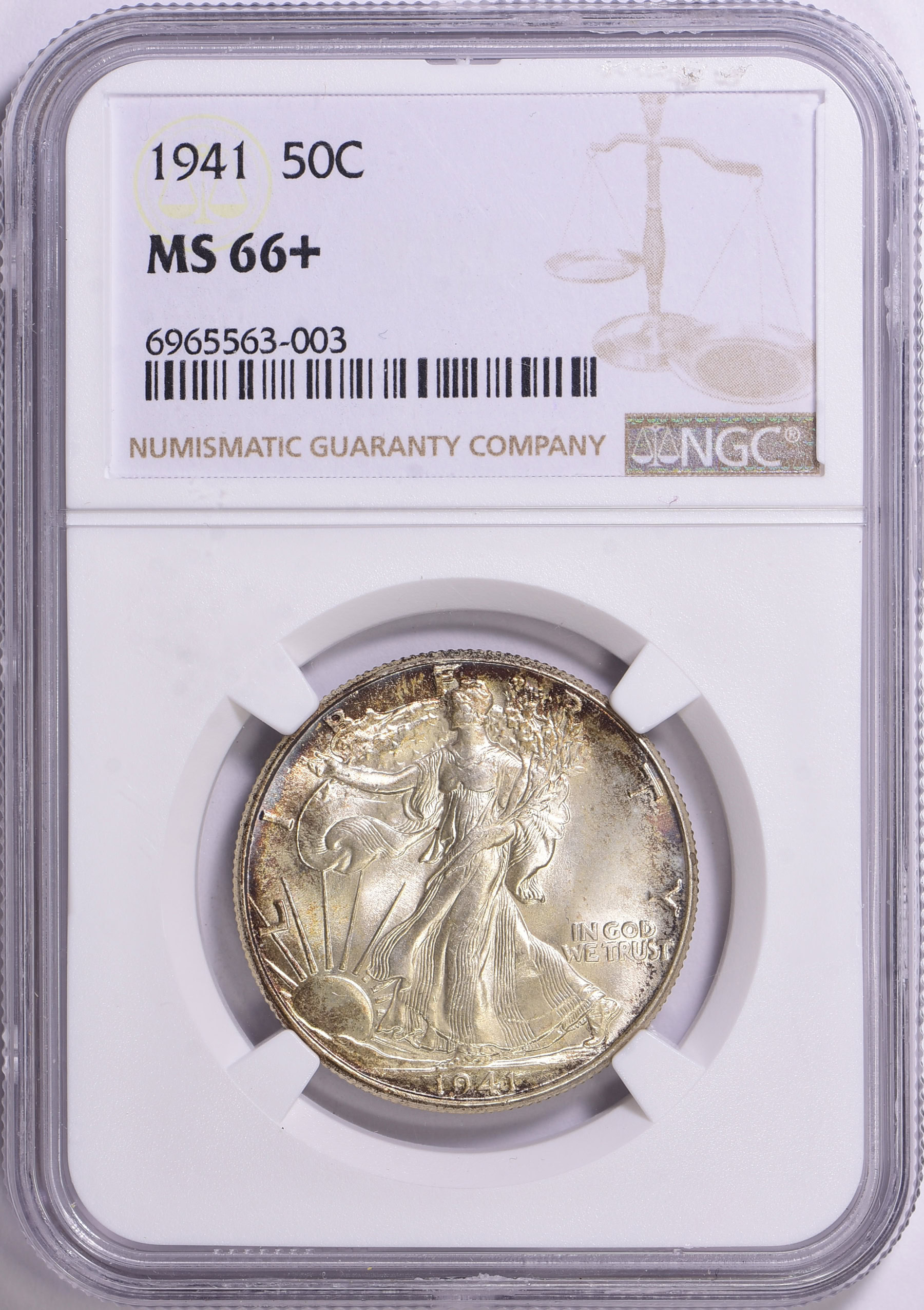 1941 Walking Liberty Half Dollar NGC MS-66+ (Toned) (Item 1732889) | GreatCollections Coin Auctions