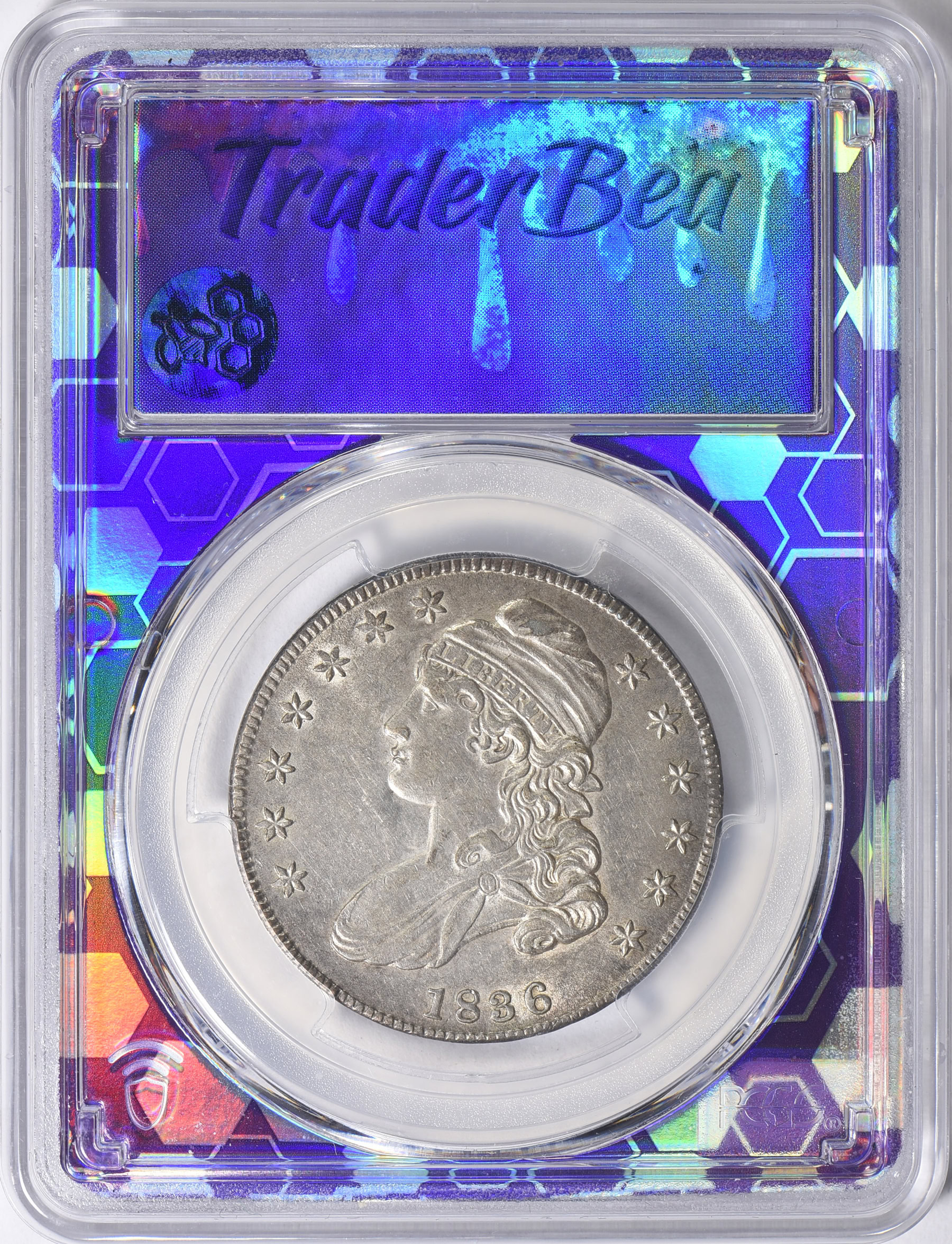 1836 Capped Bust Half Dollar Lettered Edge PCGS AU-55 (Holographic Bee ...