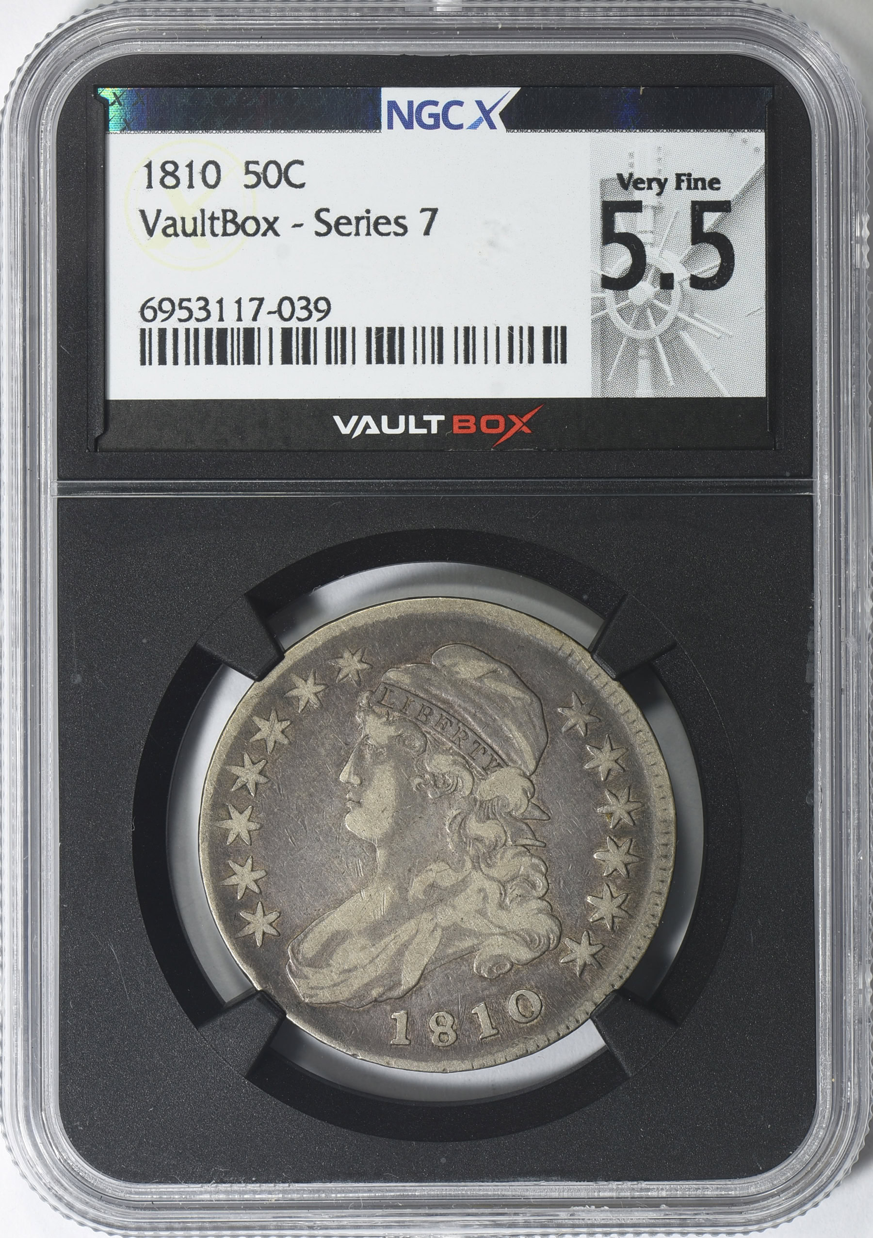 1810 Capped Bust Half Dollar NGCX Very Fine 5.5 (NGC VF-25) (VaultBox Series 7) (Item 1732935 ...