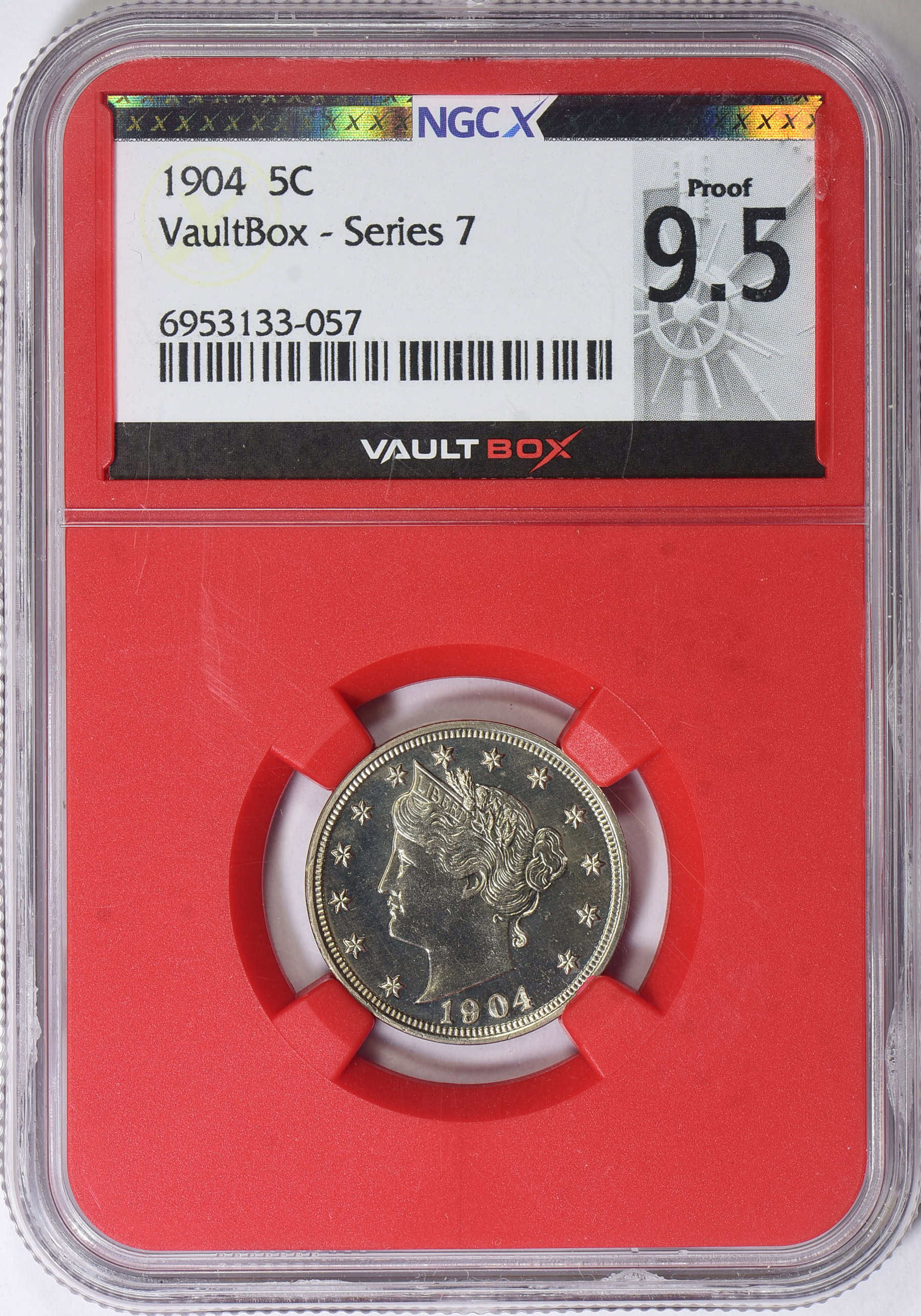 1904 Liberty Nickel NGCX Proof 9.5 (NGC Proof-65) (VaultBox Series 7 Red Holder) (Item 1732952 ...