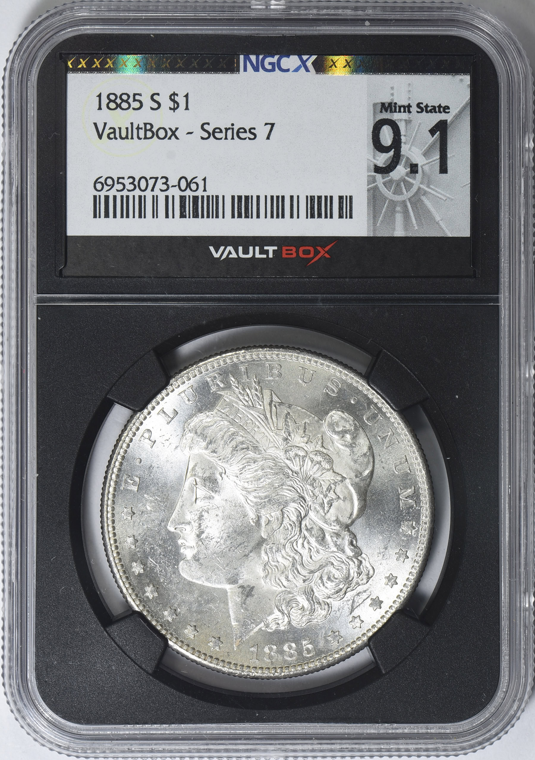 1885-S Morgan Silver Dollar NGCX Mint State 9.1 (NGC MS-61) (VaultBox ...
