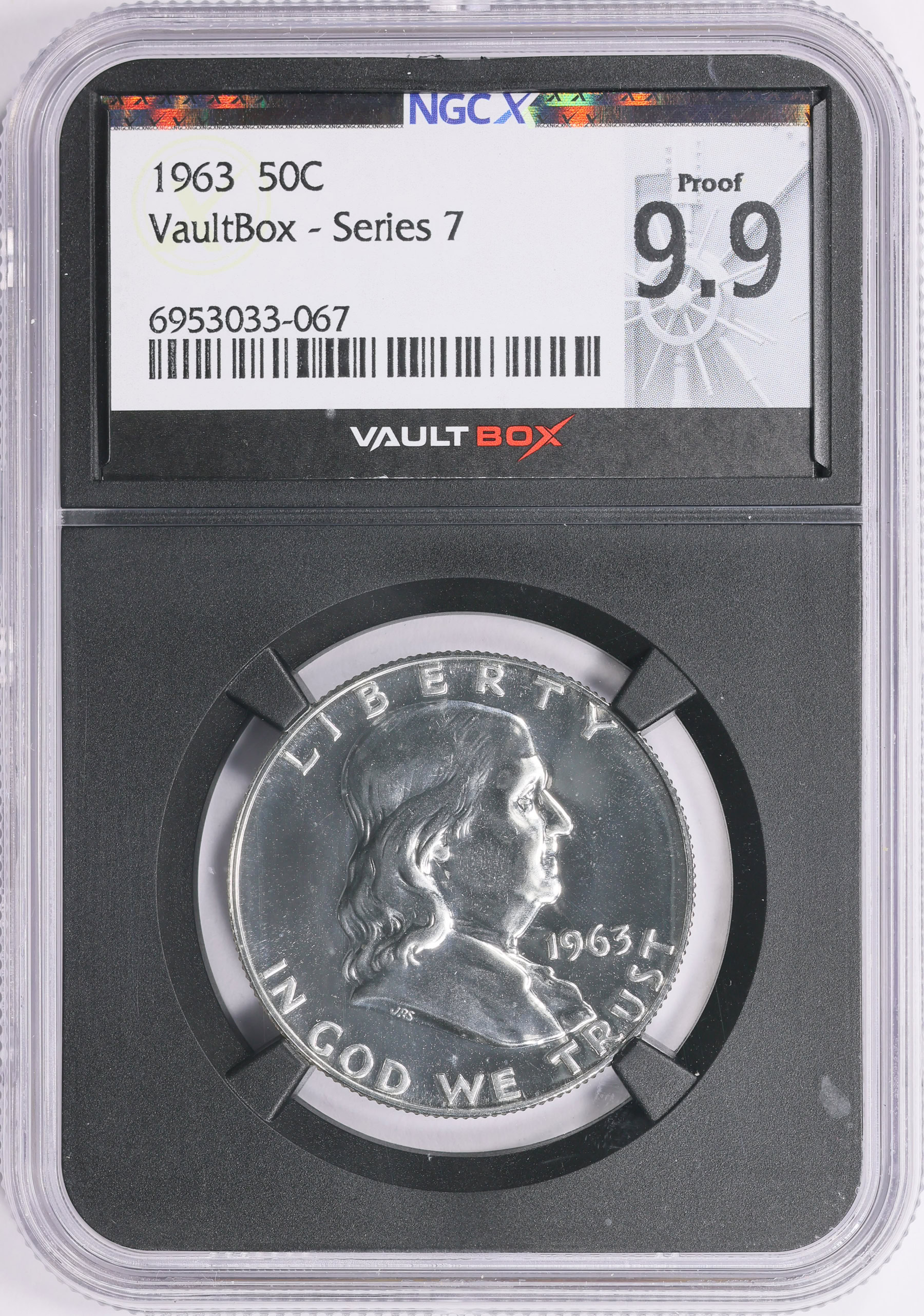 1963 Franklin Half Dollar NGCX PROOF 9.9 (NGC Proof-69) (VaultBox Series 7) (Item 1732973 ...